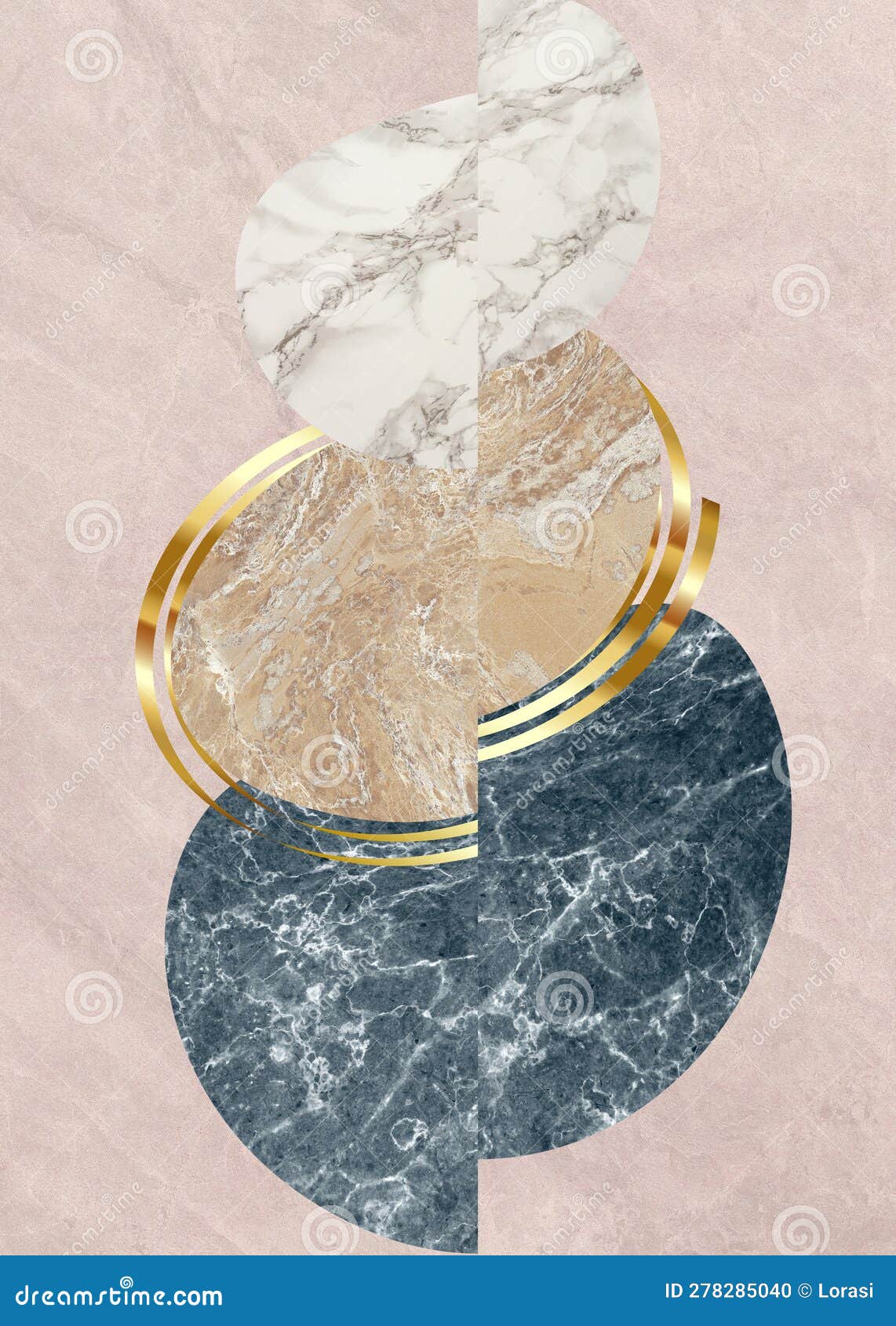 Abstract Minimalist Marble Collage Stock Illustration - Illustration of ...