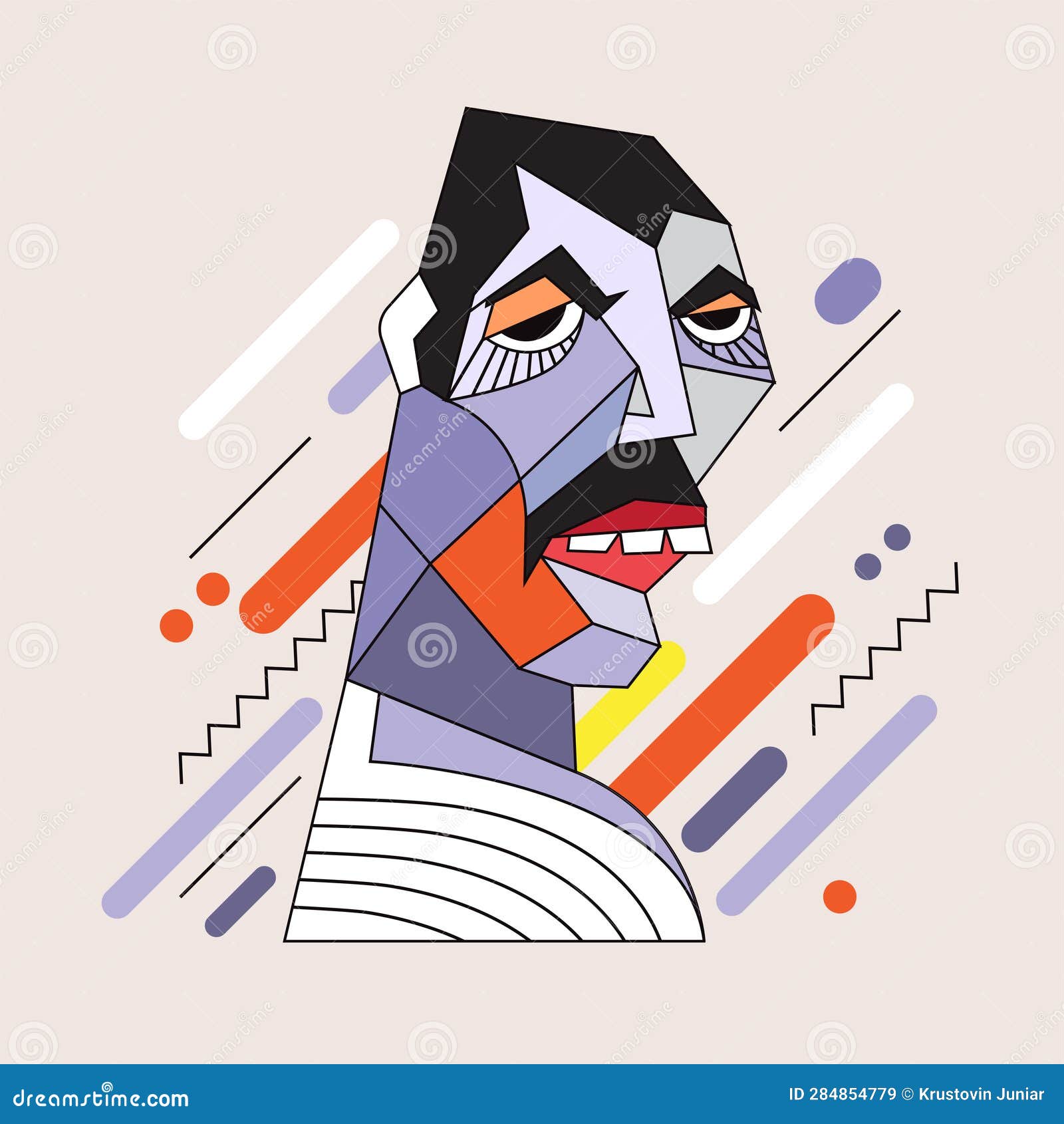 Abstract Minimalist and Modern Linear Face Stock Vector - Illustration ...