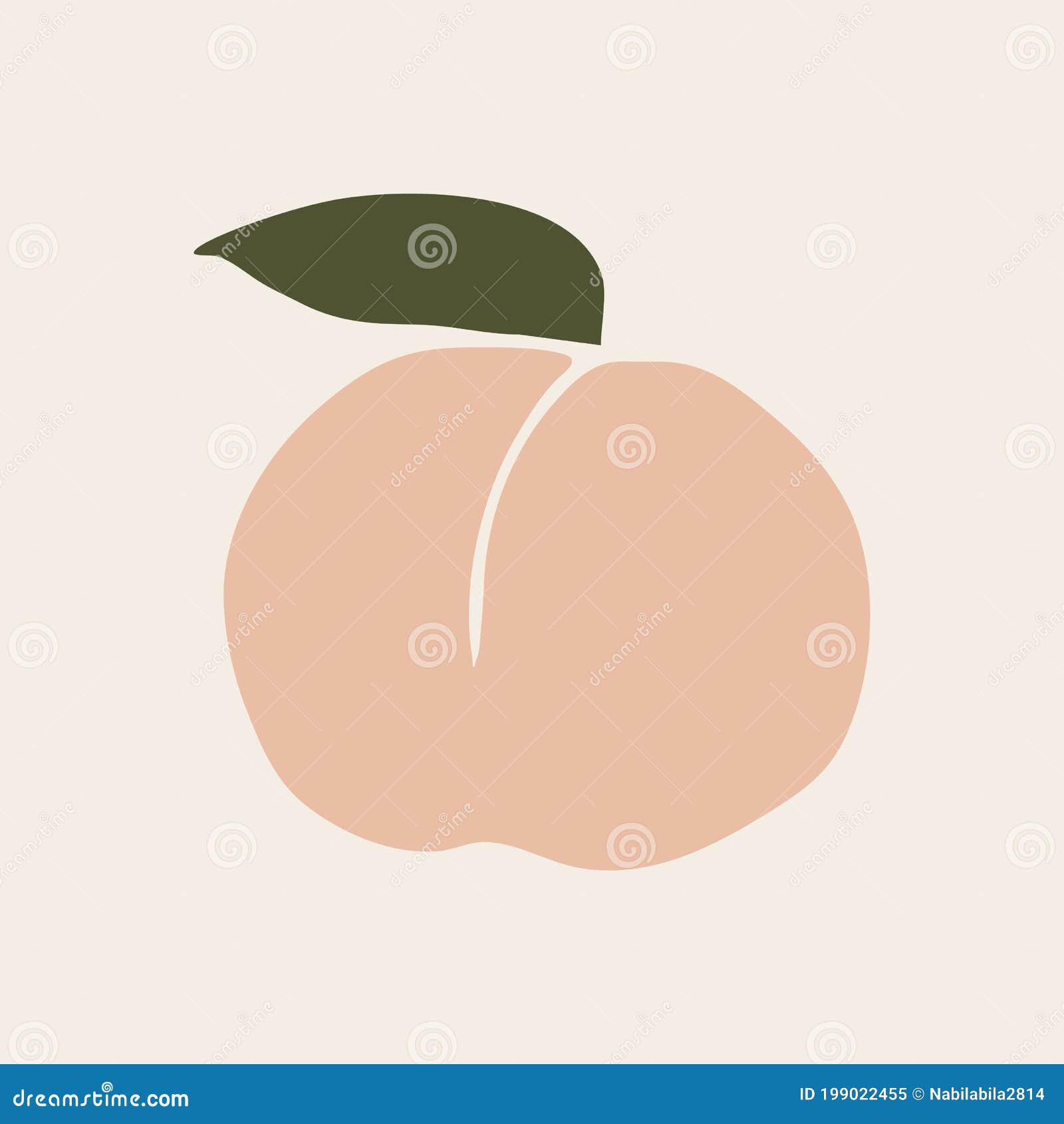 Abstract Minimalist Peach Shape Art Print Element Stock Vector ...