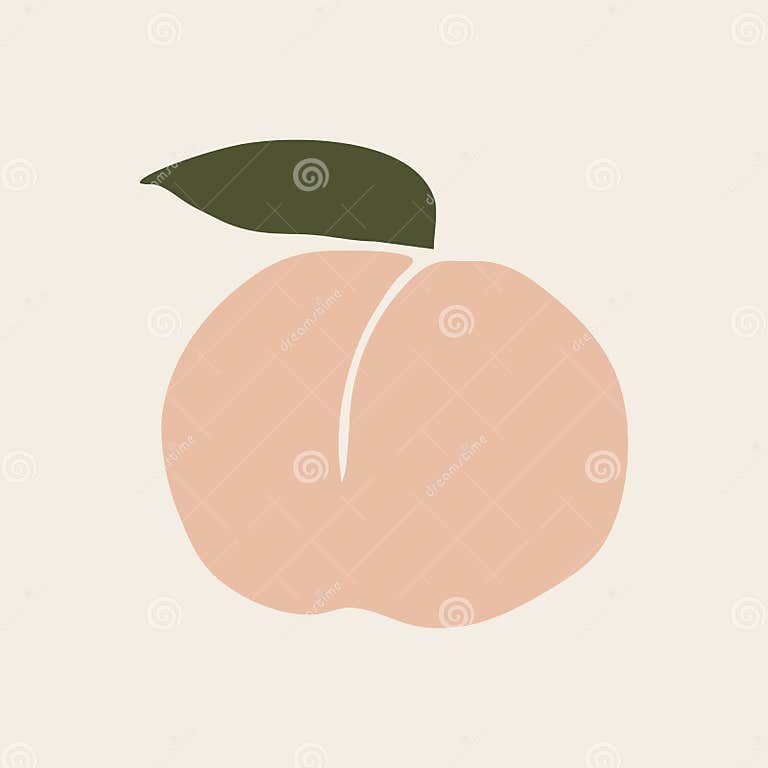 Abstract Minimalist Peach Shape Art Print Element Stock Vector ...