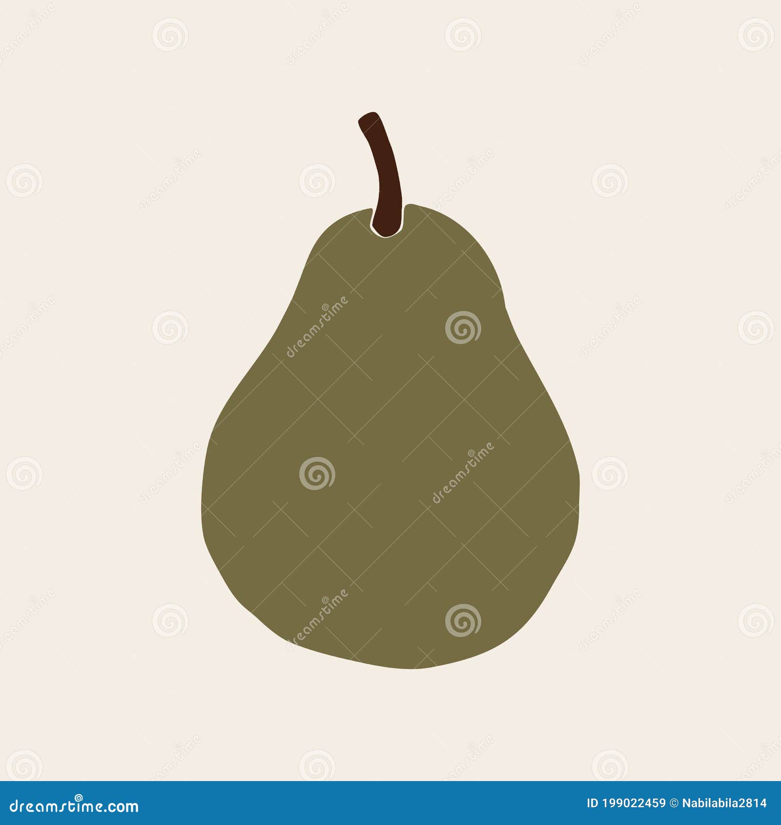 Abstract Minimalist Pear Shape Art Print Element Stock Vector ...