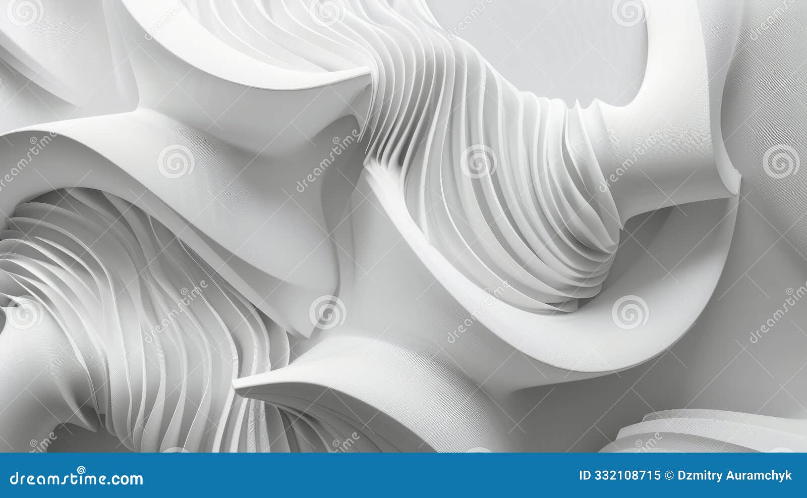 Abstract Minimalist White Background. Twisted Column with Simple ...