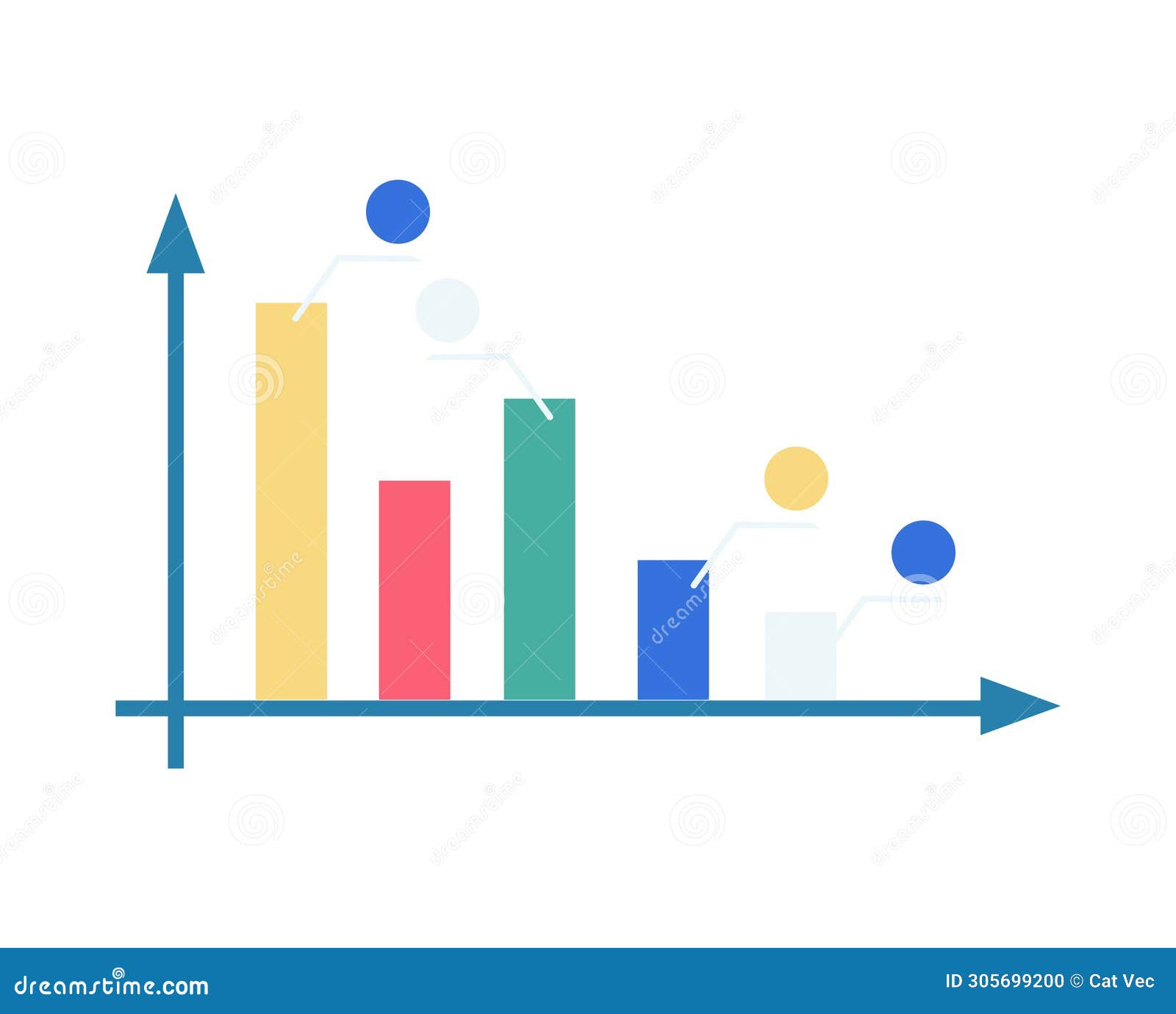Abstract Minimalistic Bar Chart Graph with Colorful Bars and Geometric ...