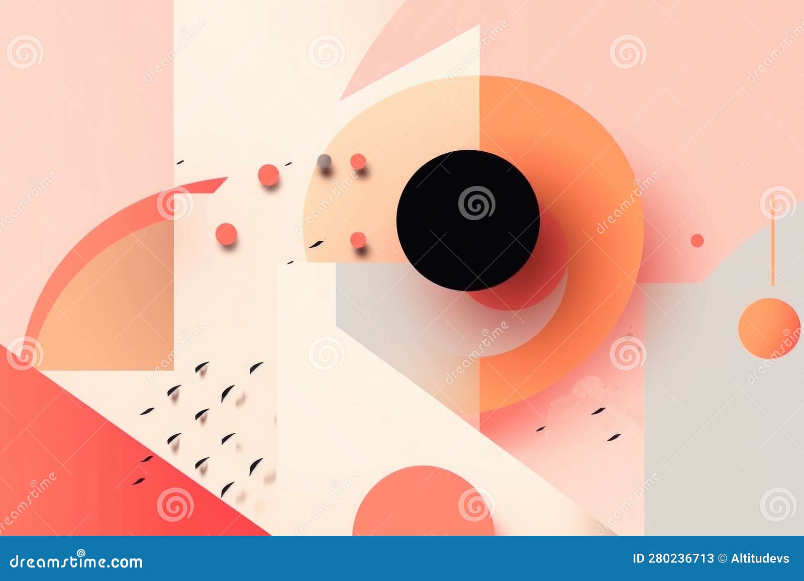 Abstract Minimalistic Composition with Deconstructed Shapes and Lines Stock Illustration ...