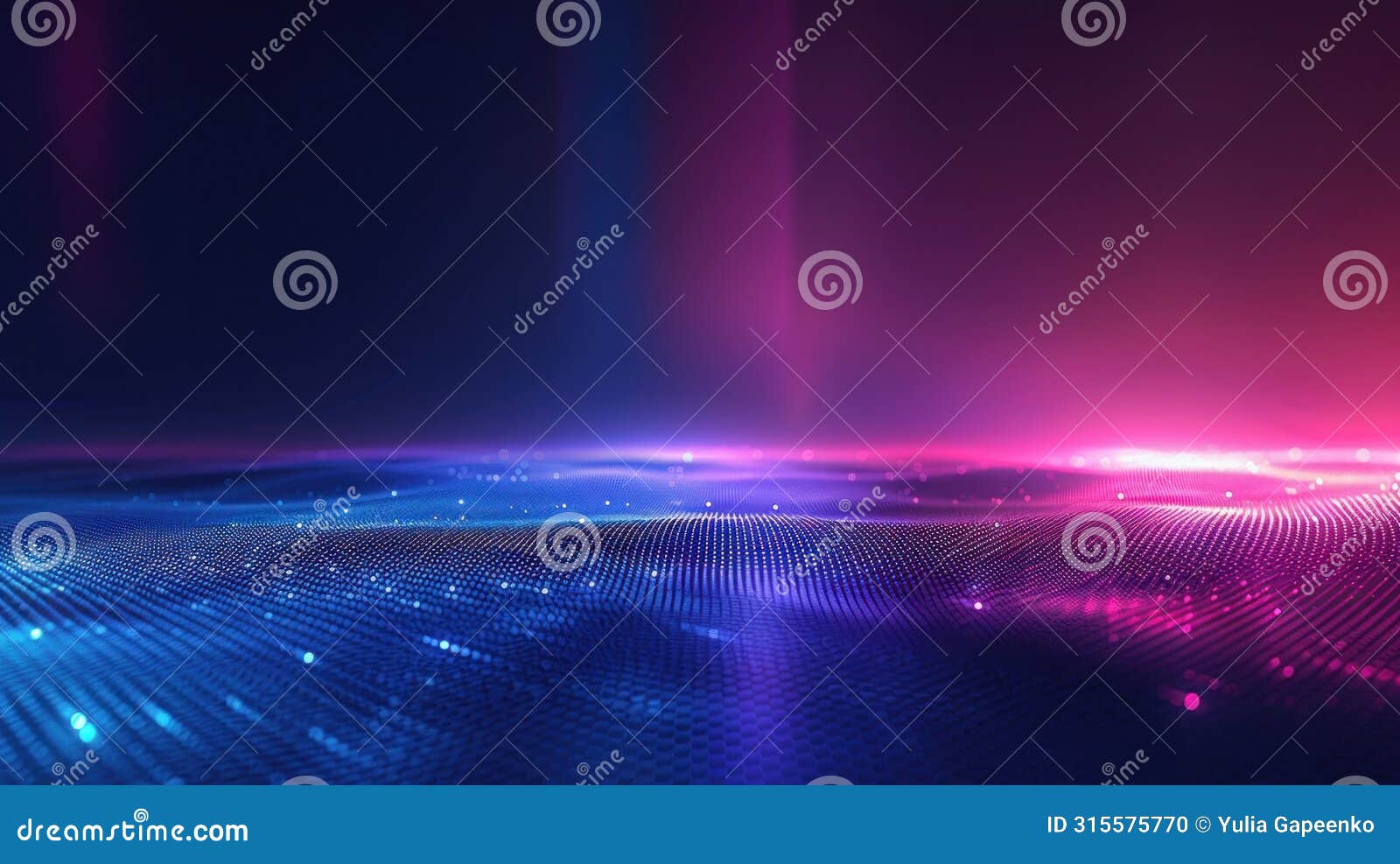 Abstract Minimalistic Dark Blue and Neon Background with Blurred ...