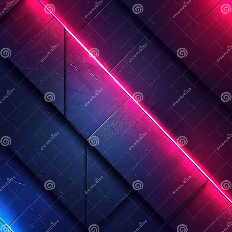 Abstract Minimalistic Dark Blue and Neon Tech Background Stock Image ...