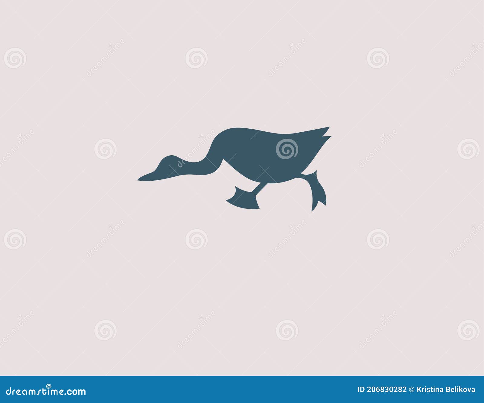 Abstract Minimalistic Duck Bird Logo Silhouette of Your Company Stock ...