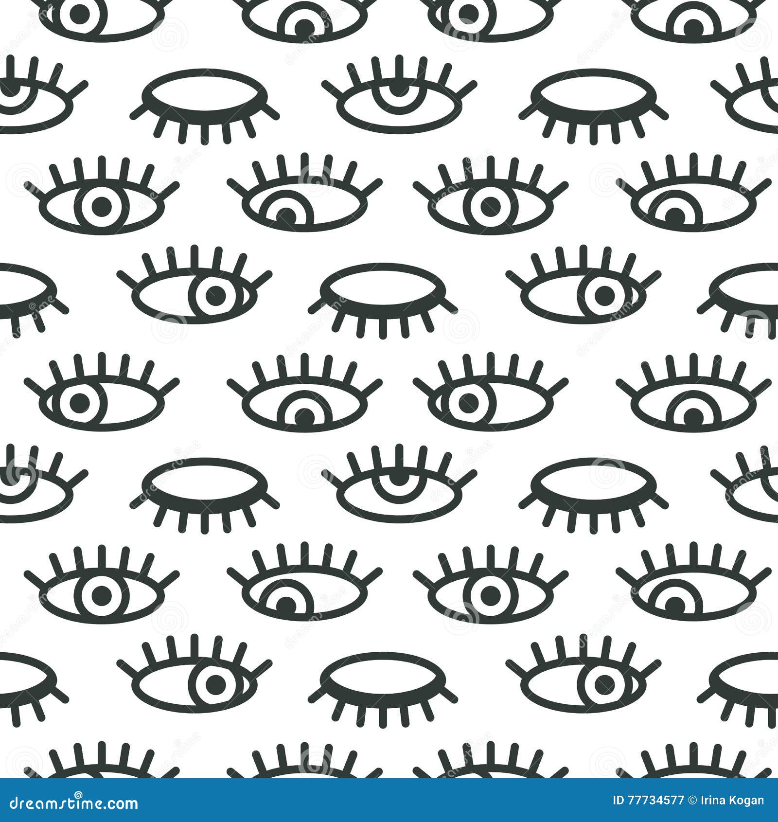 Abstract Minimalistic Eye Vector Seamless Pattern Stock Vector ...