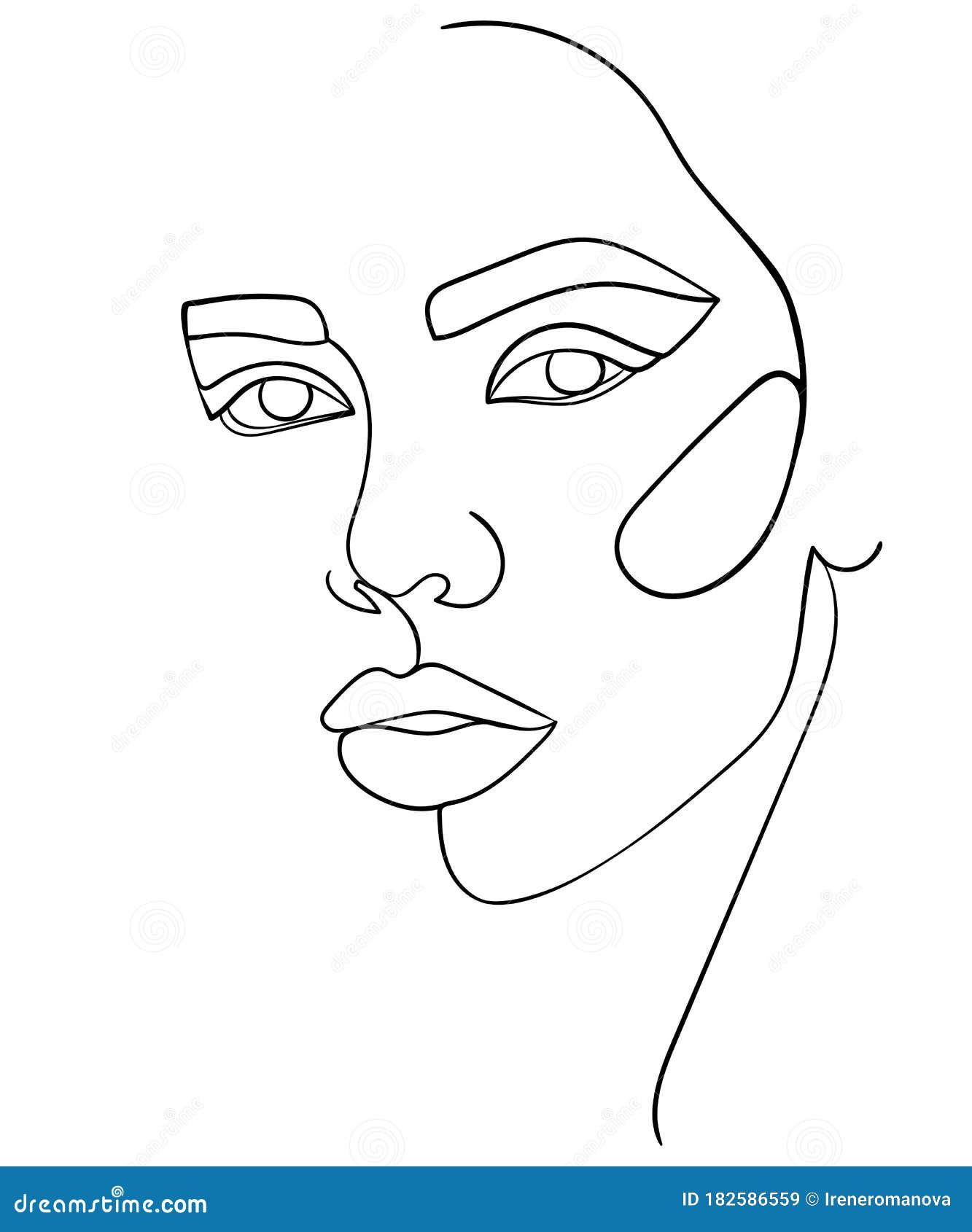 Linear Sketch Architectural Construction Two Intersecting Arches ...