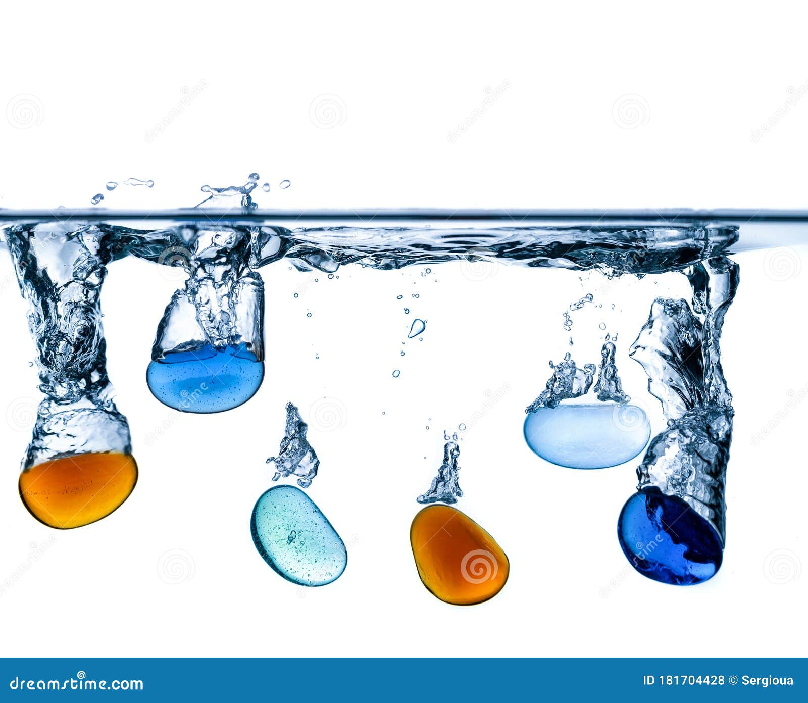 Abstract, Minimalistic Splash of Water on a White Background from ...