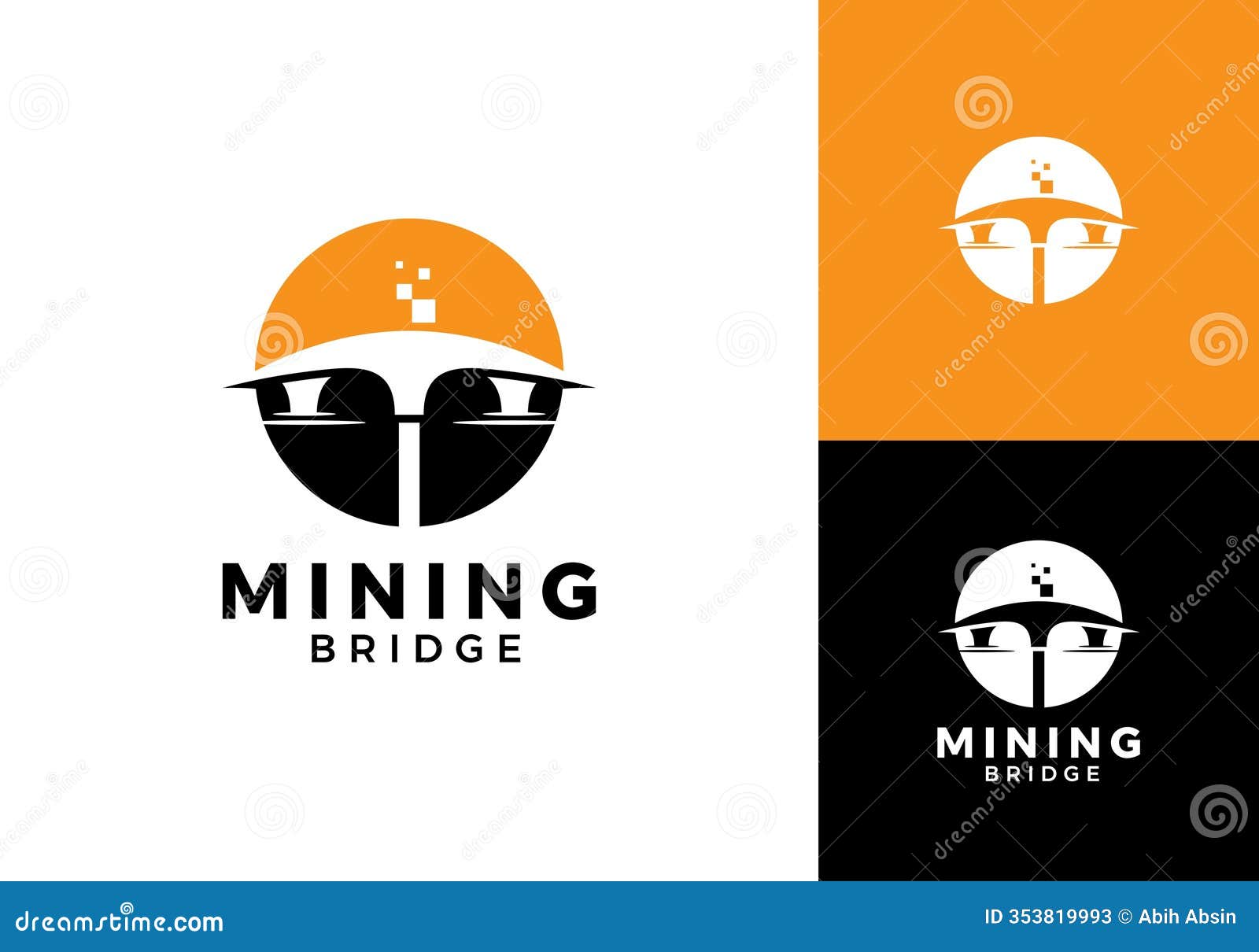 Abstract Mining with Bridge Logo Design Vector Stock Vector ...