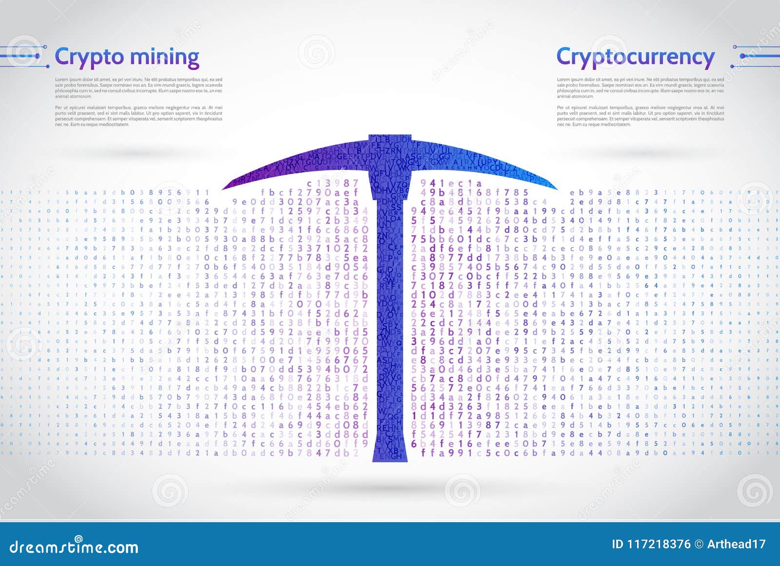 Abstract Mining Concept with Pickaxe and Computer Code. Stock Vector ...