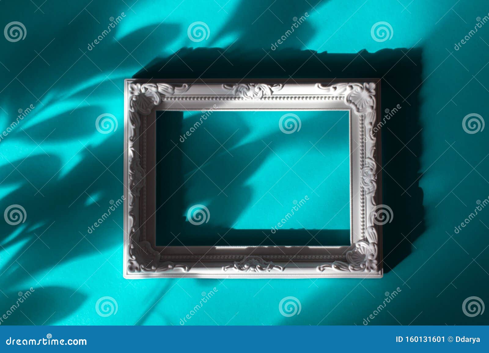 Mint Green Paper Minimal Background with White Frame and Shadows. Stock ...