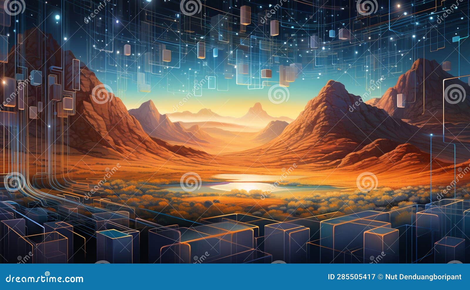 Quantum Mirage stock image. Image of mirage, landscape - 285505417