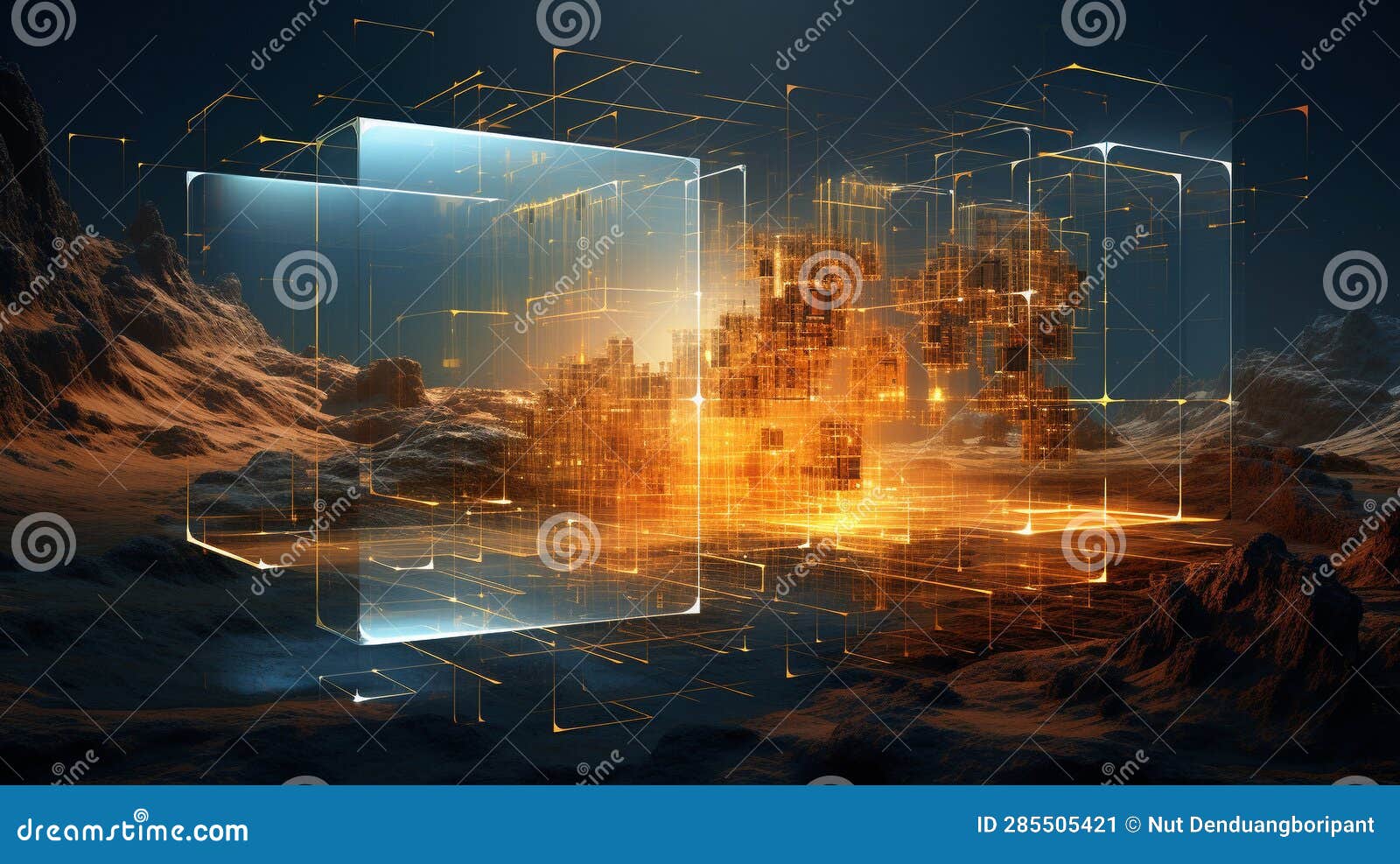 Quantum Mirage stock illustration. Illustration of mechanics - 285505421