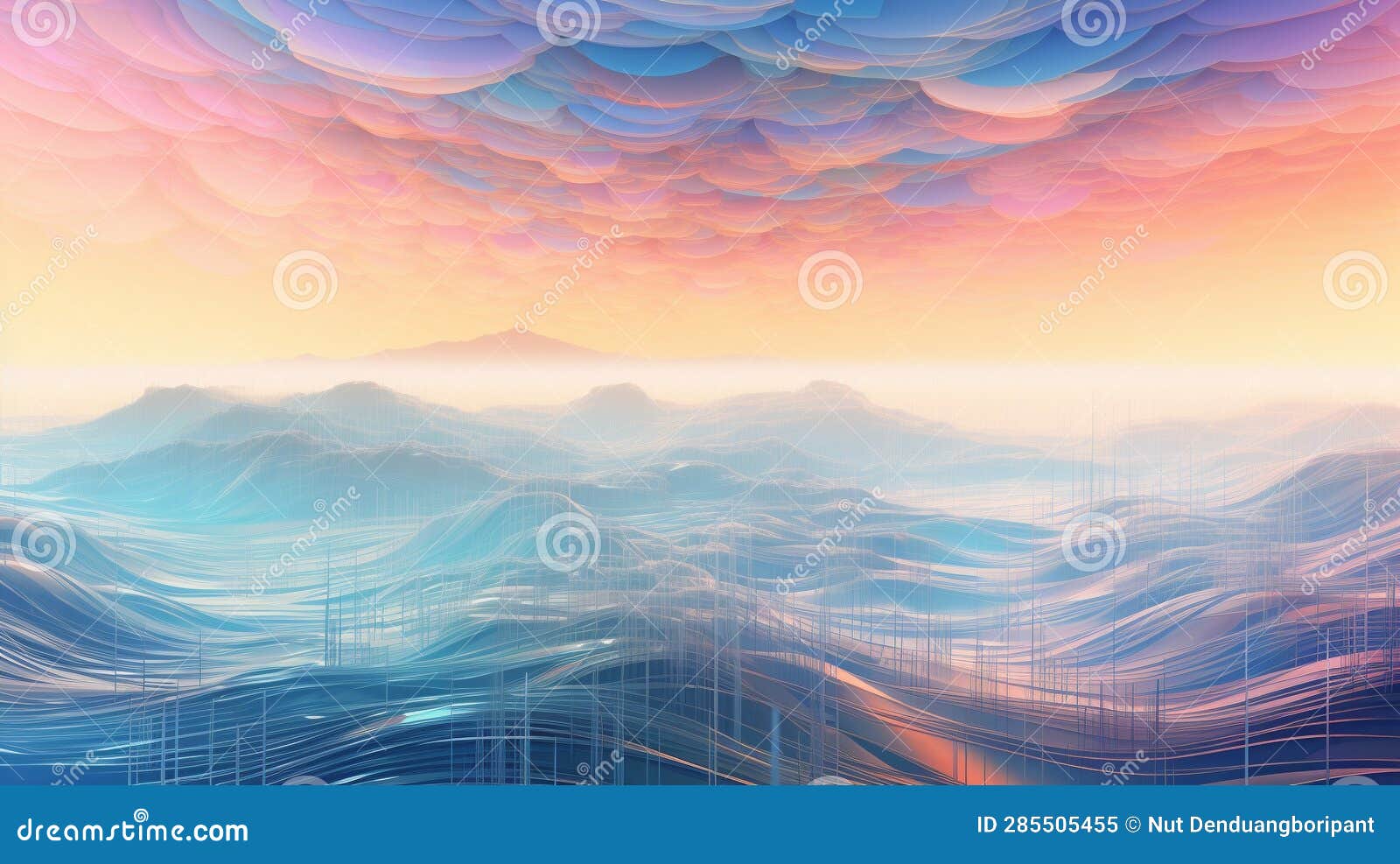 Quantum Mirage stock illustration. Illustration of landscape - 285505455