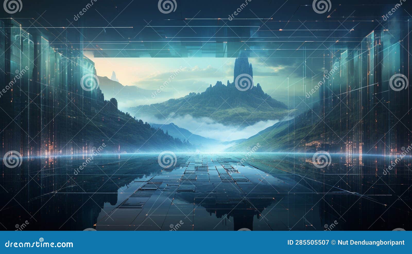 Quantum Mirage stock illustration. Illustration of boundaries - 285505507