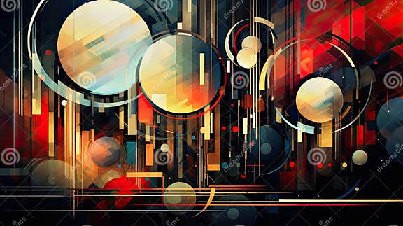 Abstract Mixed Dimension Background with Layered Elements and Dynamic ...