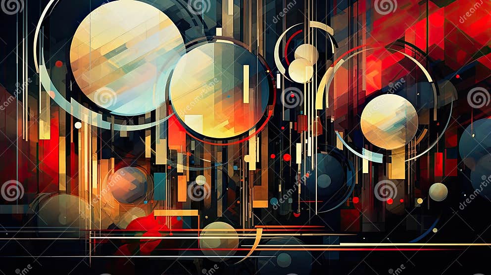 Abstract Mixed Dimension Background with Layered Elements and Dynamic ...