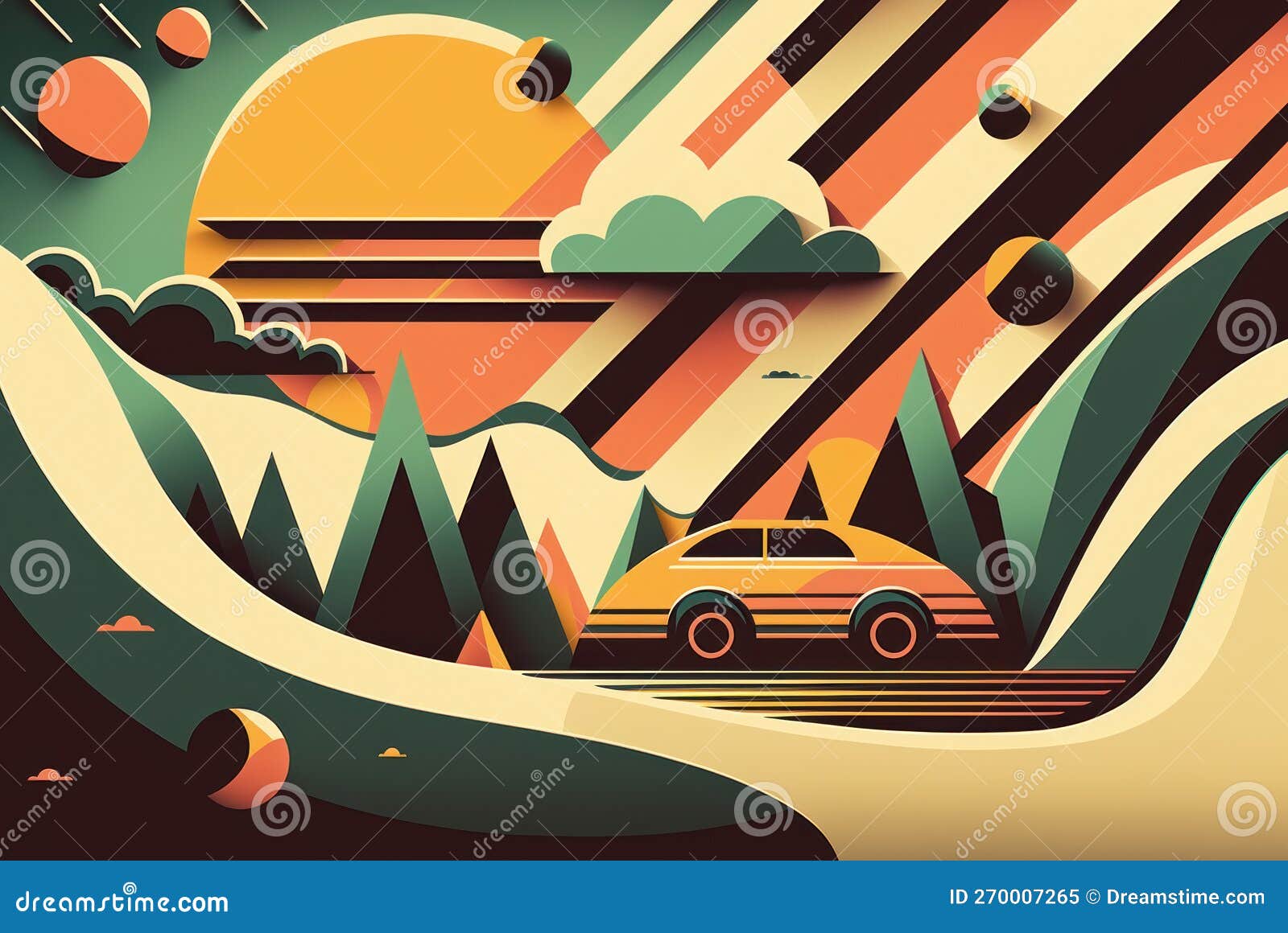 Abstract Mixed Shape Retro Vintage Color Style Background Stock Image ...