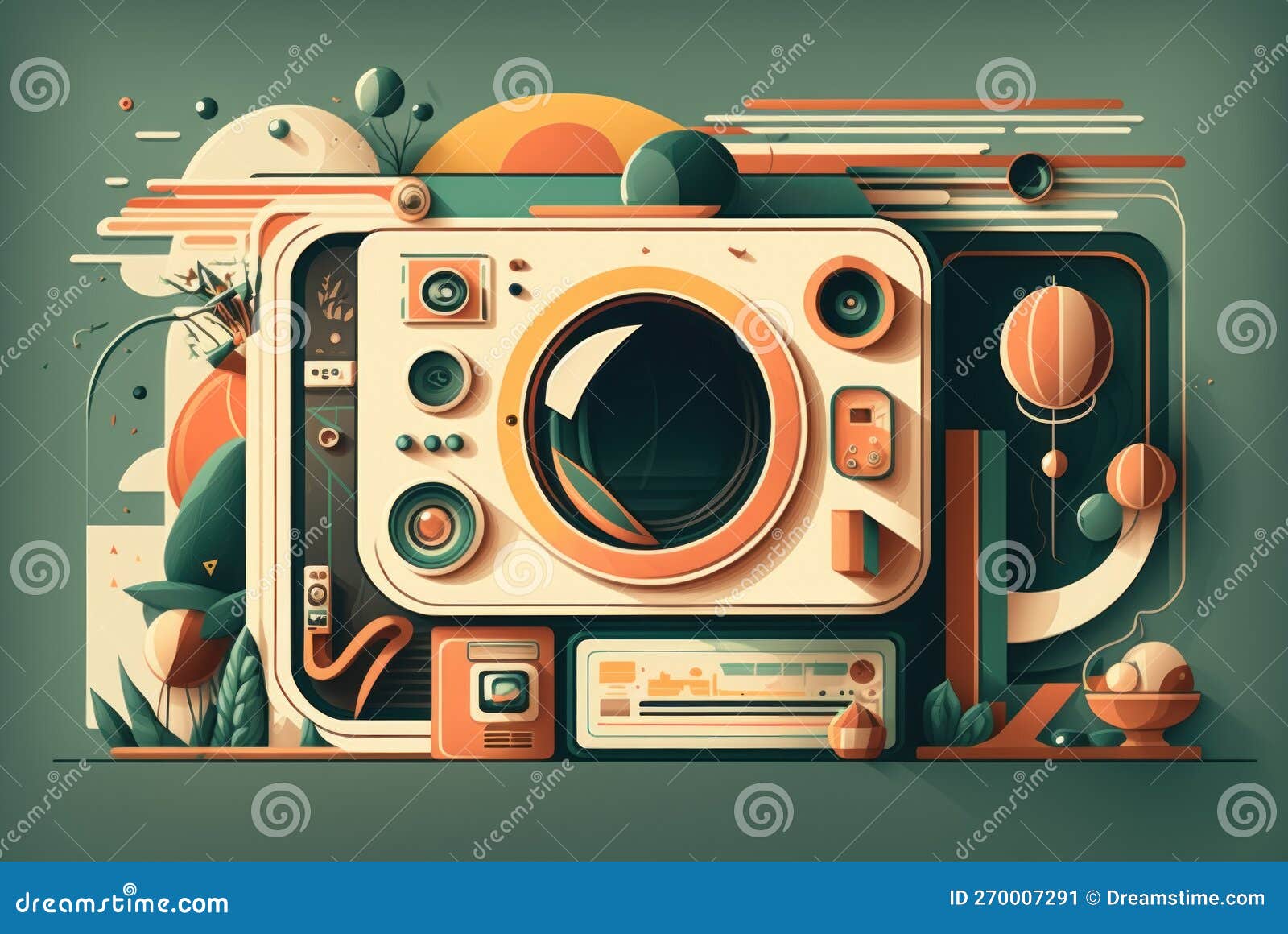 Abstract Mixed Shape Retro Vintage Color Style Background Stock Image ...