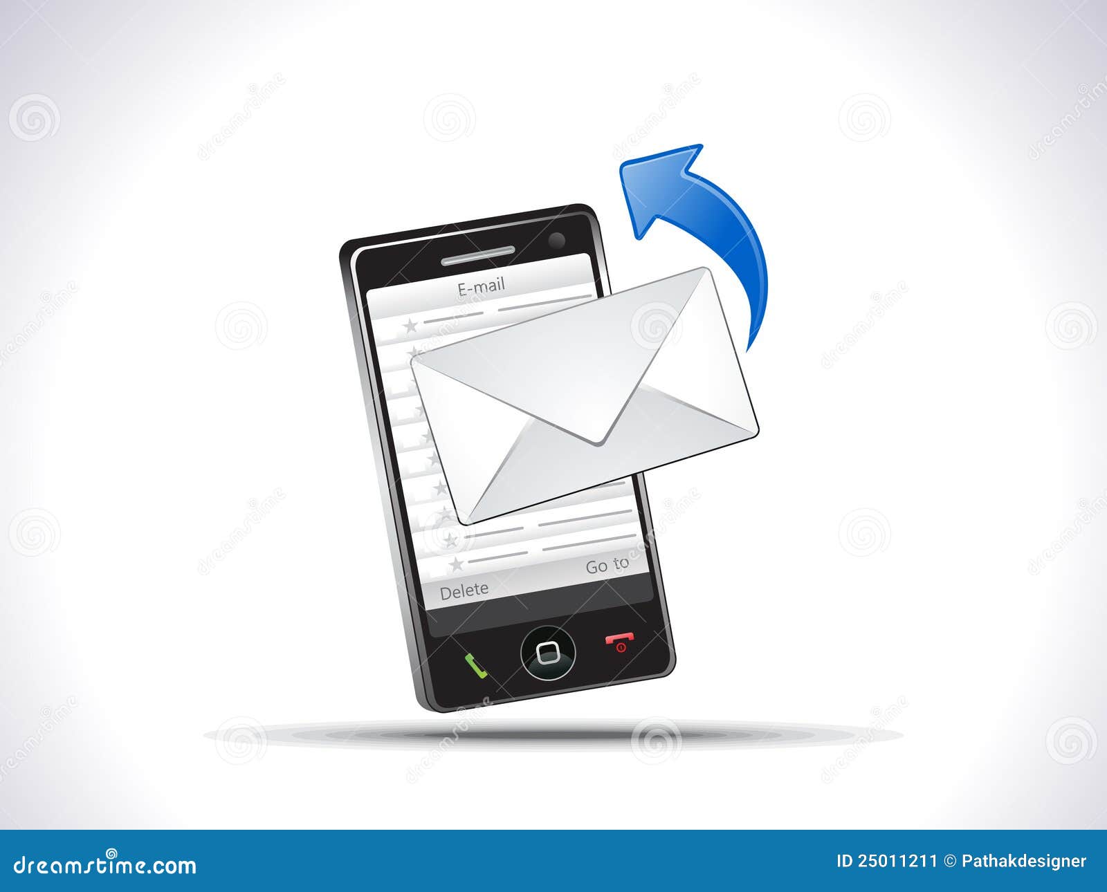 Abstract mobile mail icon stock vector. Illustration of smartphone ...