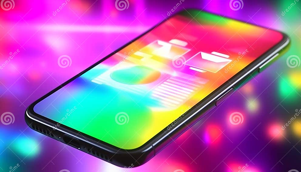 Abstract Mobile Phone Symbolizes Modern Communication and Wireless ...