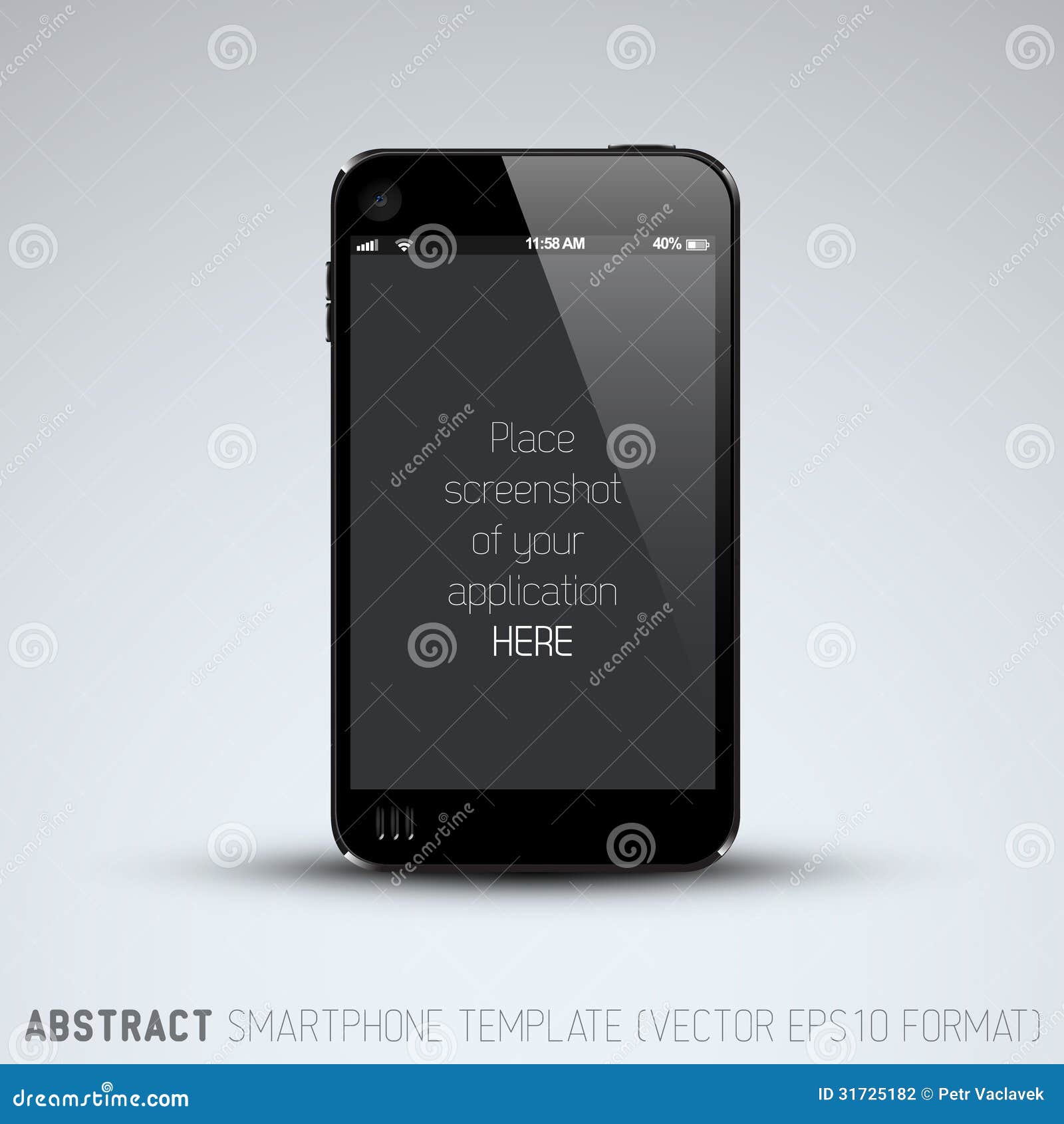 Phone Template With Stickman Figures And A Logo Placeholder. Royalty ...