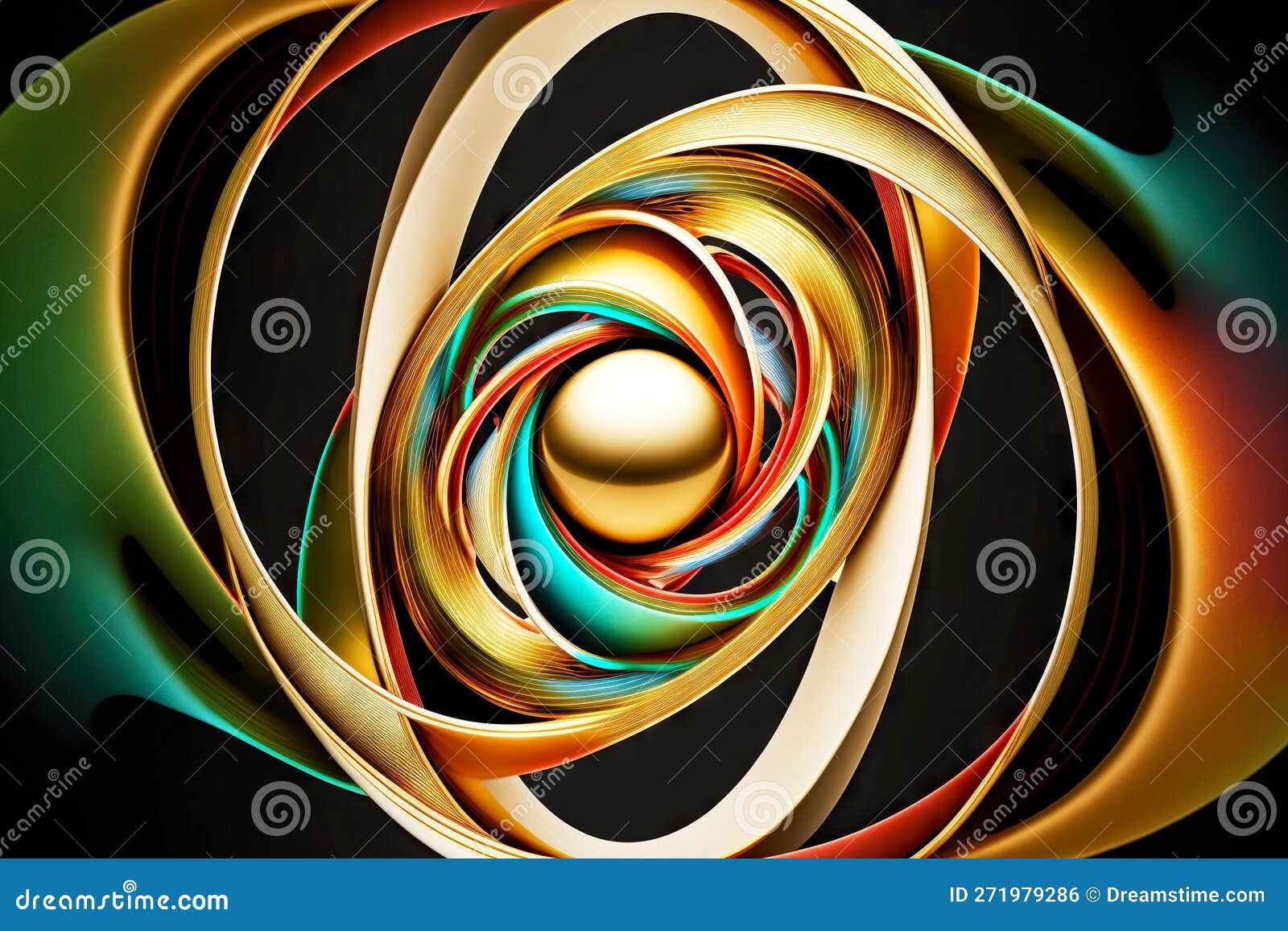 Abstract Model Atom Orbit with Oval Rings Around Center Stock ...
