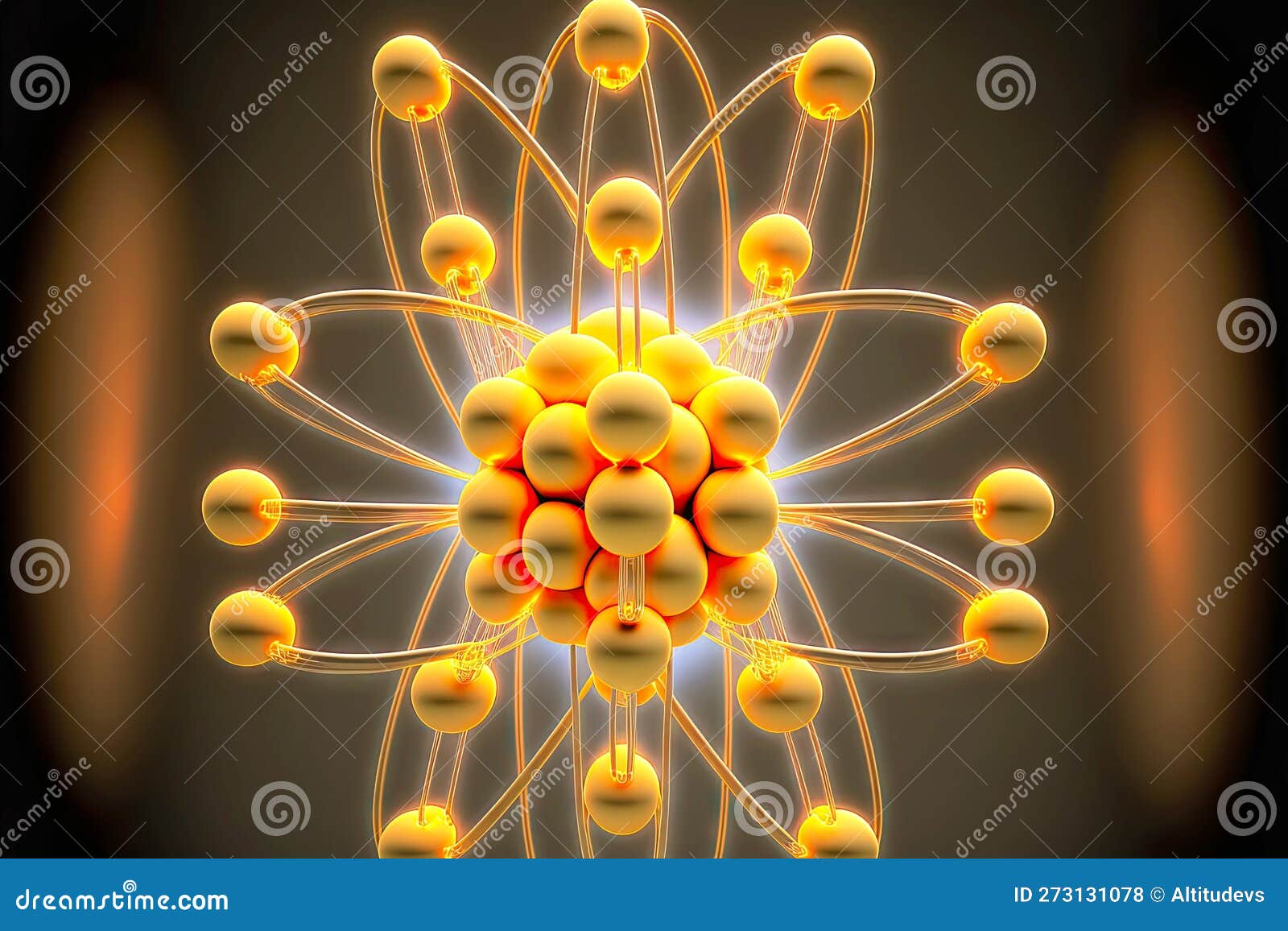 Abstract Model Atom Orbit with Oval Rings Around Center Stock ...