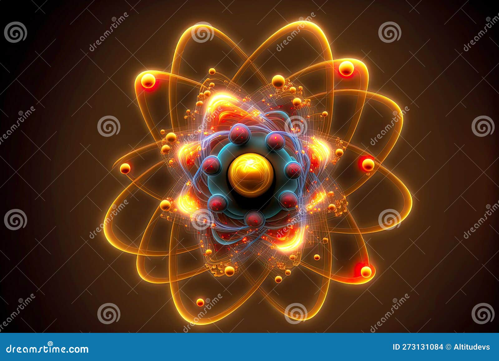 Abstract Model Atom Orbit with Oval Rings Around Center Stock ...