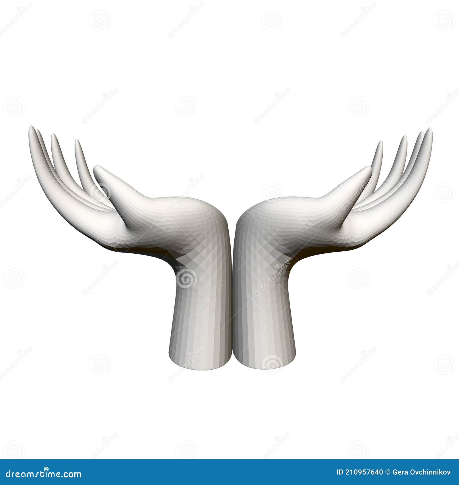 Abstract Model of Human Hands in Support Form. 3D Stock Vector ...