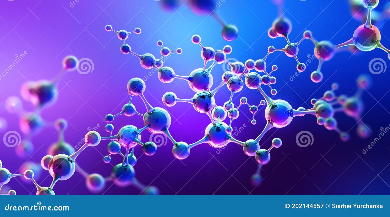 Abstract Model Of A Molecule. Digital Technologies In Genetic ...