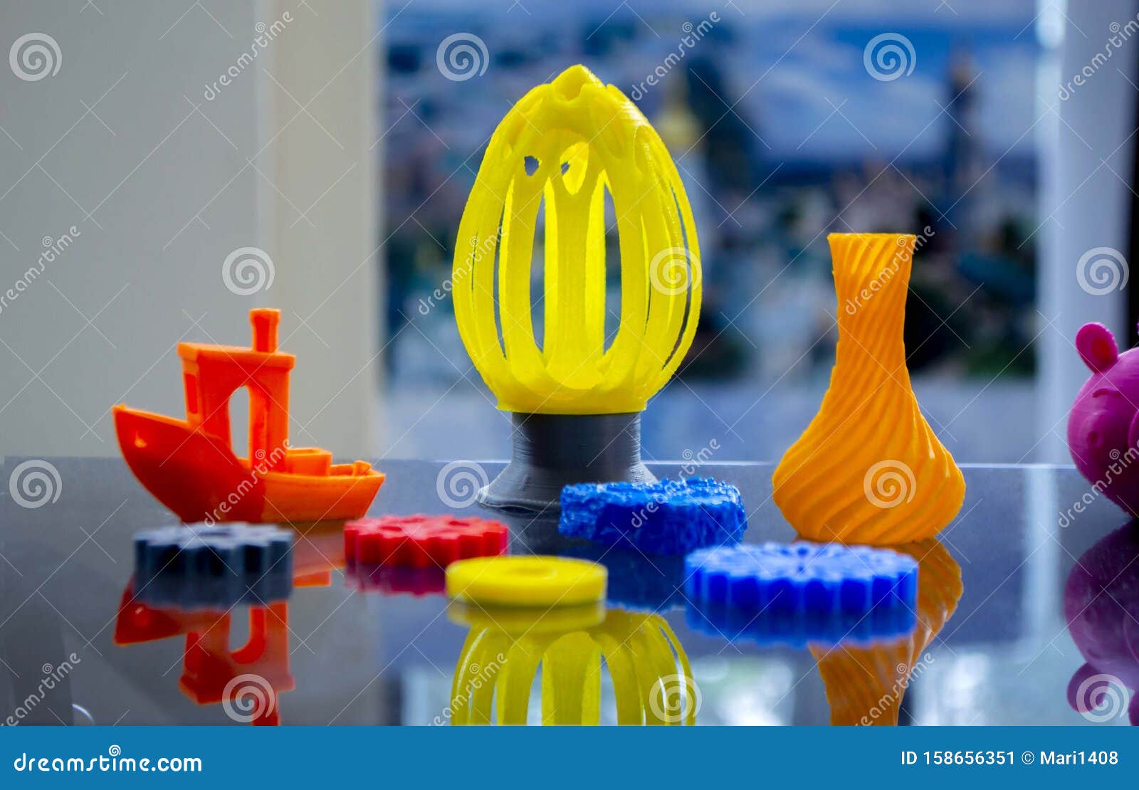 Abstract Models Printed by 3d Printer Close-up. Stock Image - Image of ...
