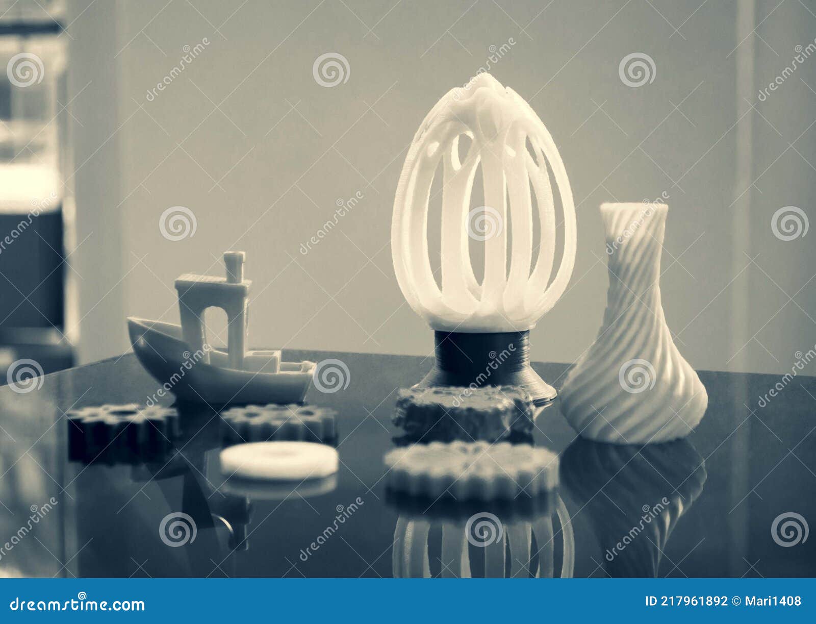 Abstract Models Printed by 3d Printer Close-up. Stock Photo - Image of ...