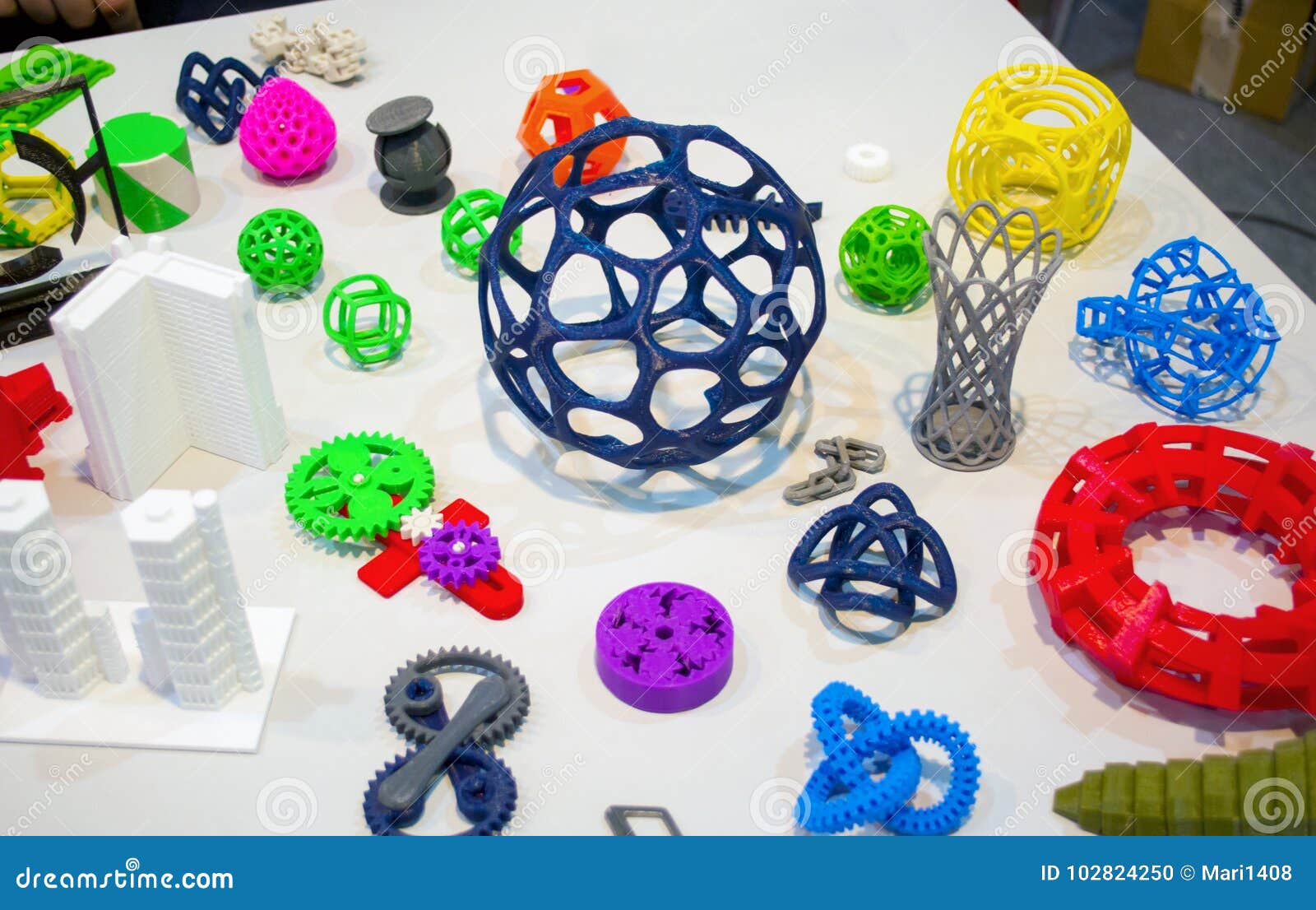 Abstract Models Printed by 3d Printer Close-up. Stock Photo - Image of ...