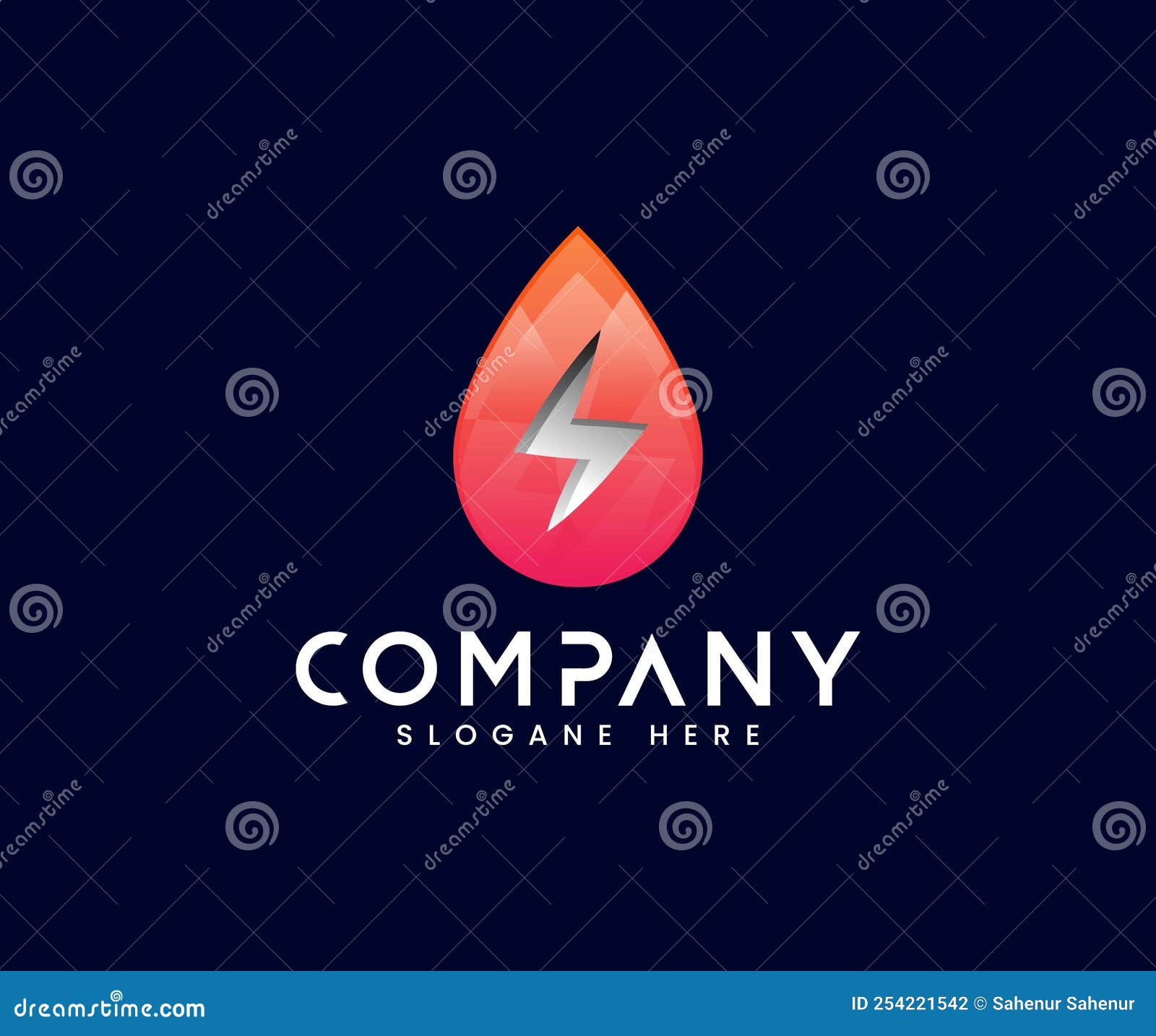 Abstract Modern 3d Water Drop Energy Logo Design Stock Vector ...