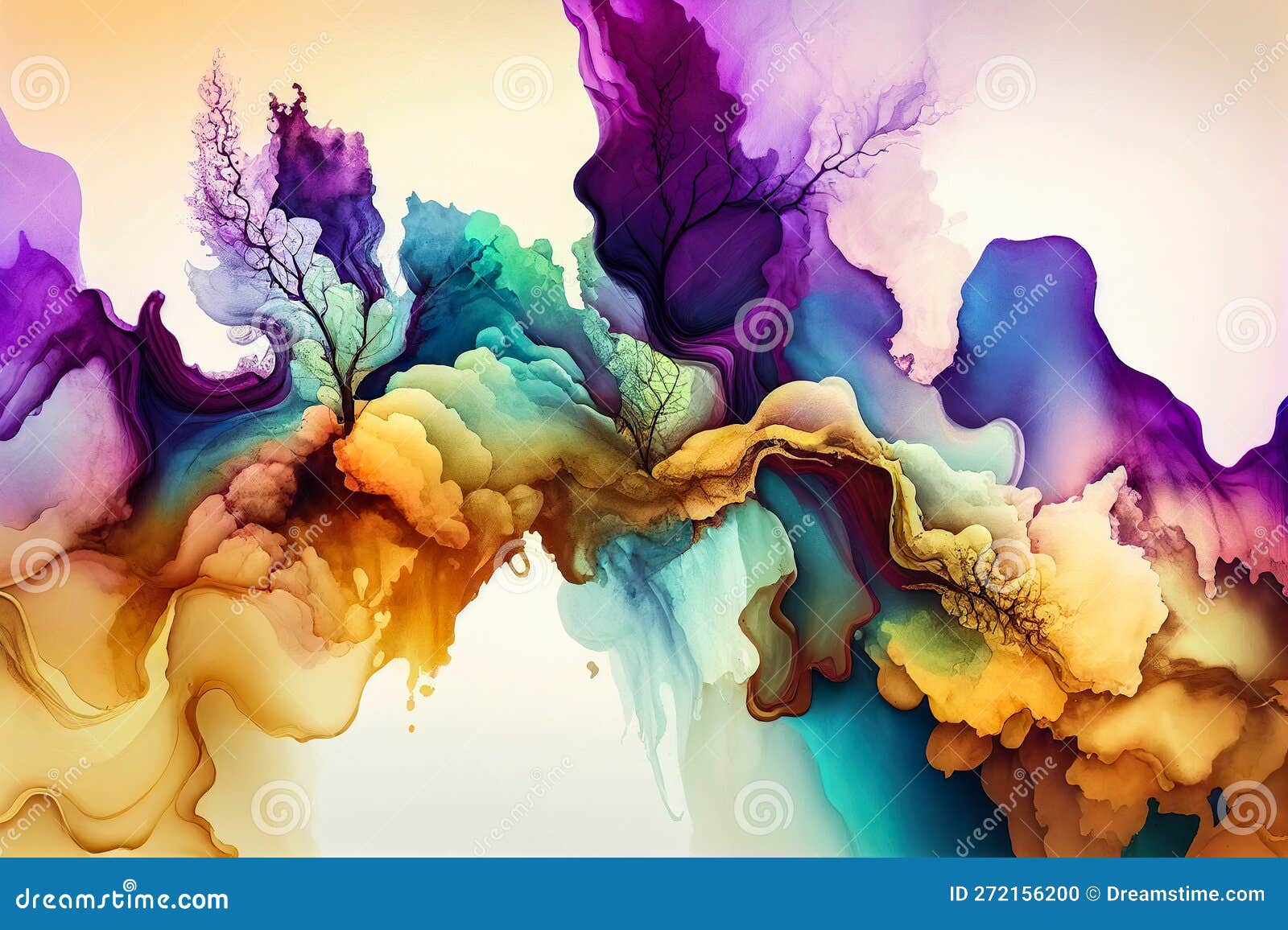 Abstract Modern Alcohol Ink Design Background - Generative AI Stock ...
