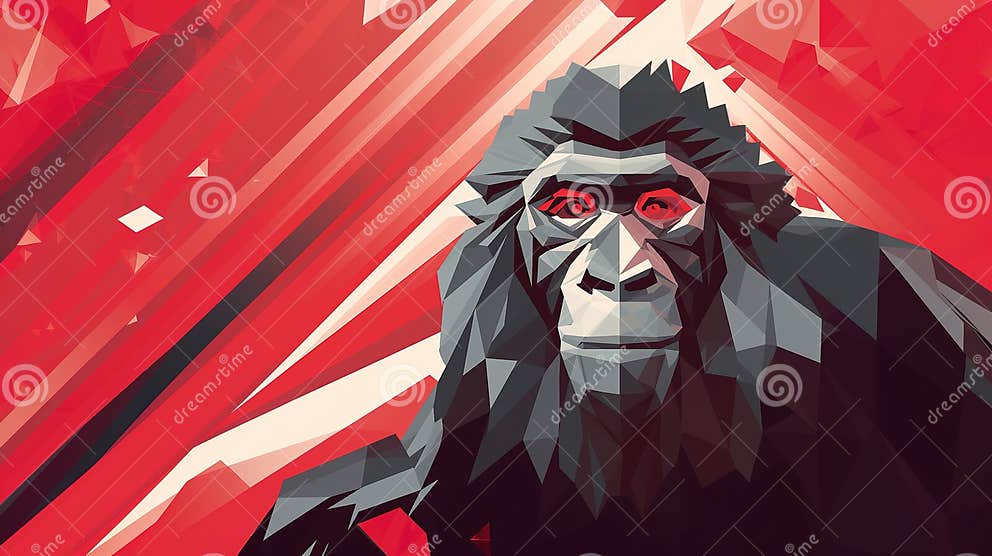 Abstract Modern Ape Design, Geometrical Version, Ai Generated Image ...