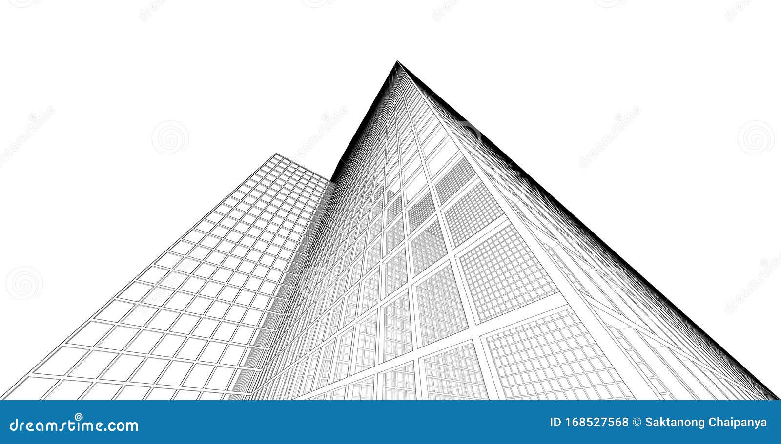 Abstract Modern Architectural Structure Glass Wall in a Square ...