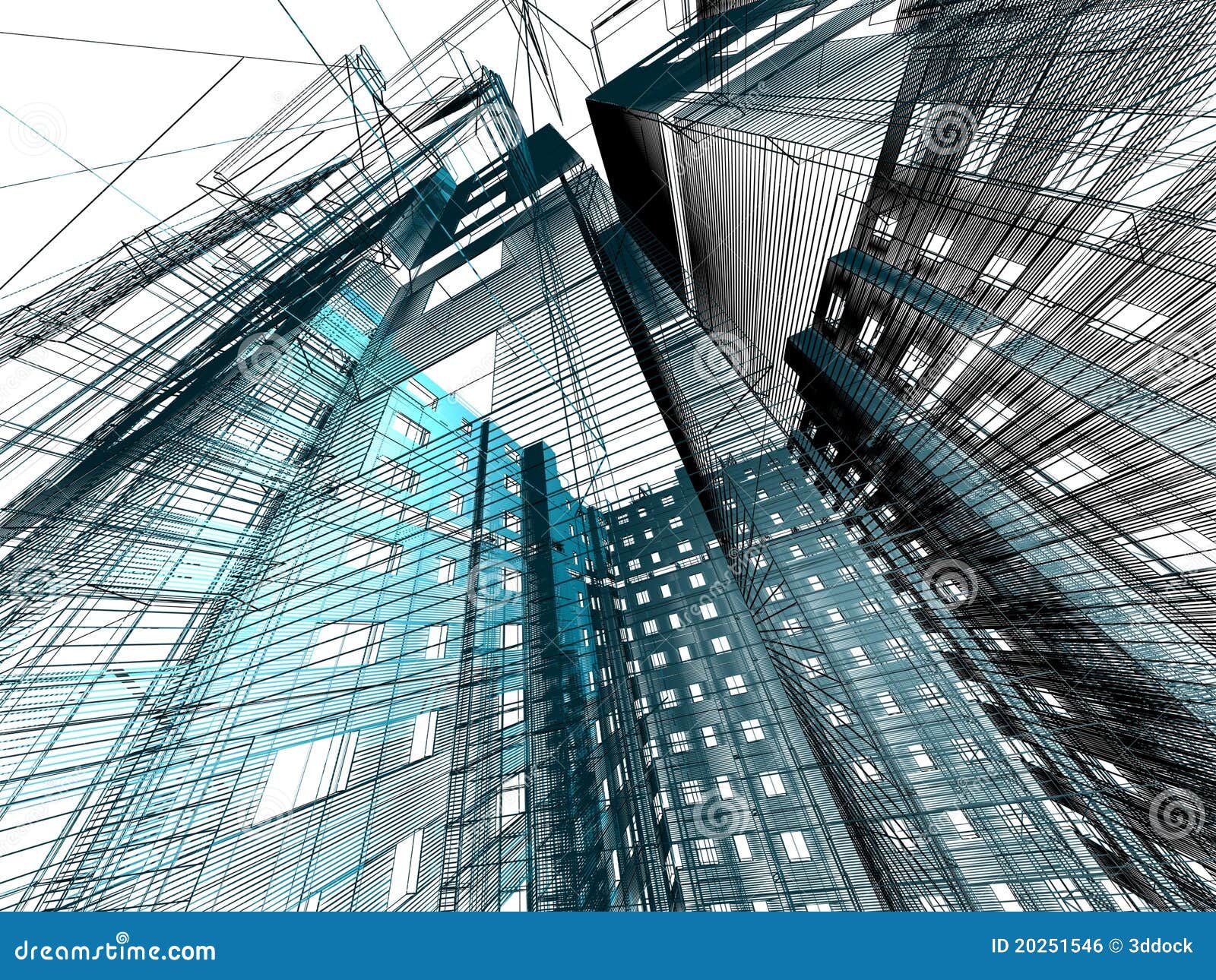 Abstract Modern Architecture Stock Illustration - Illustration of paper ...
