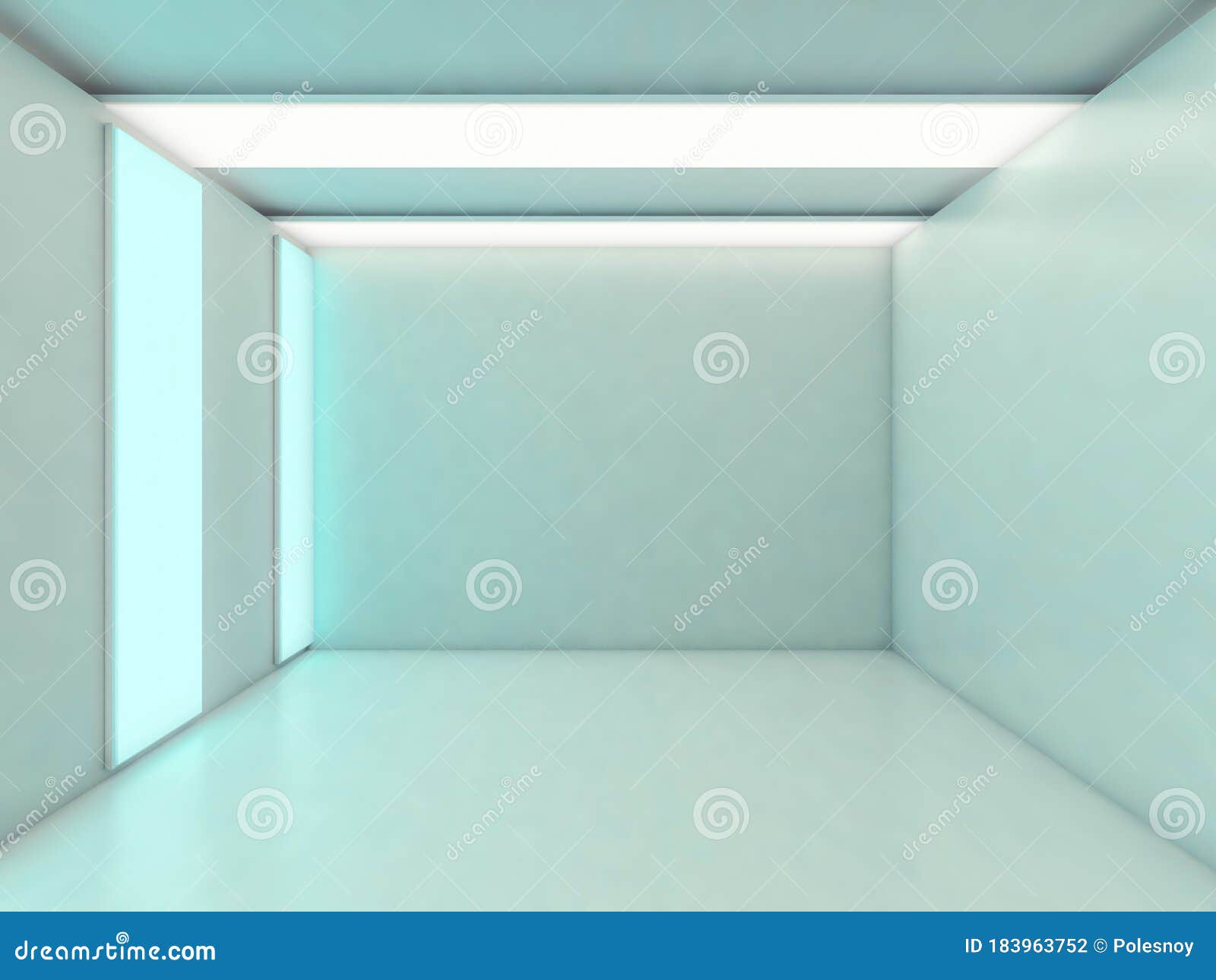 Abstract Modern Architecture Background. Empty Open Space. 3D ...