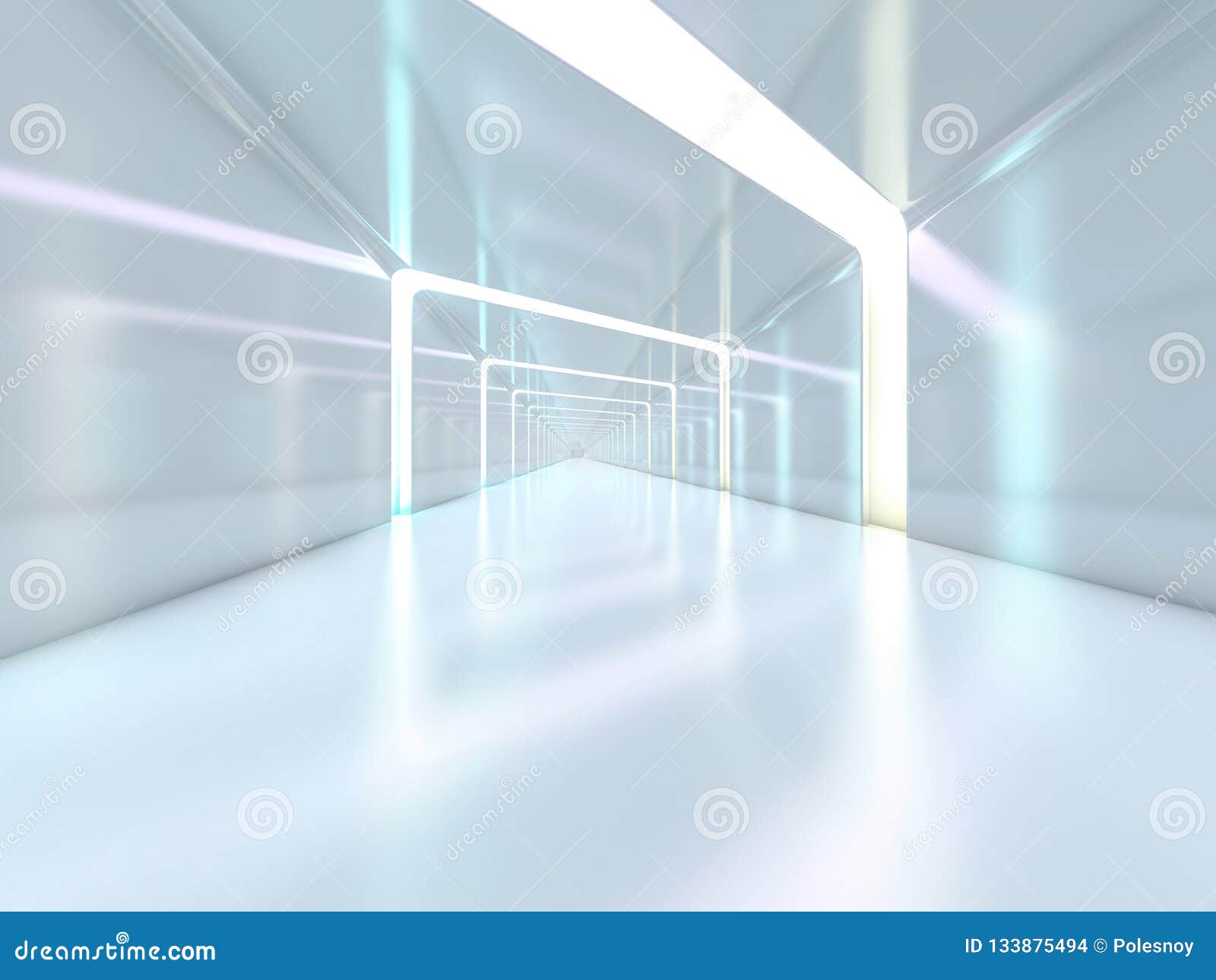 Abstract Modern Architecture Background, Empty Open Space Interior. 3D ...