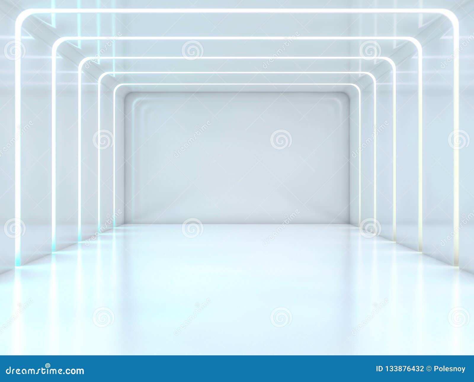 Abstract Modern Architecture Background, Empty Open Space Interior. 3D ...