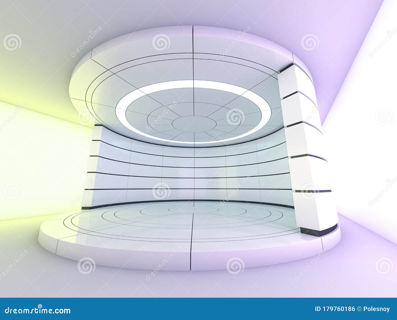 Abstract Modern Architecture Background, Empty Open Space Interior. 3D ...