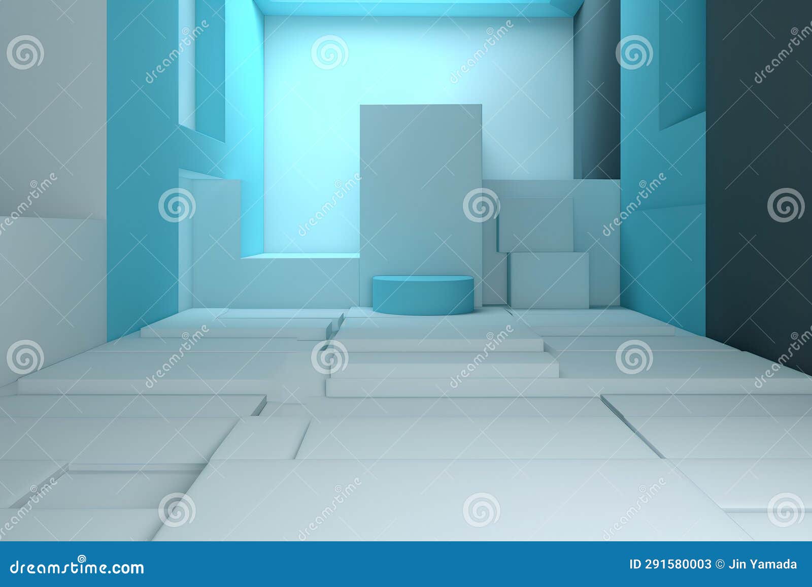Abstract Modern Architecture Background, Empty Open Space Interior. 3D ...