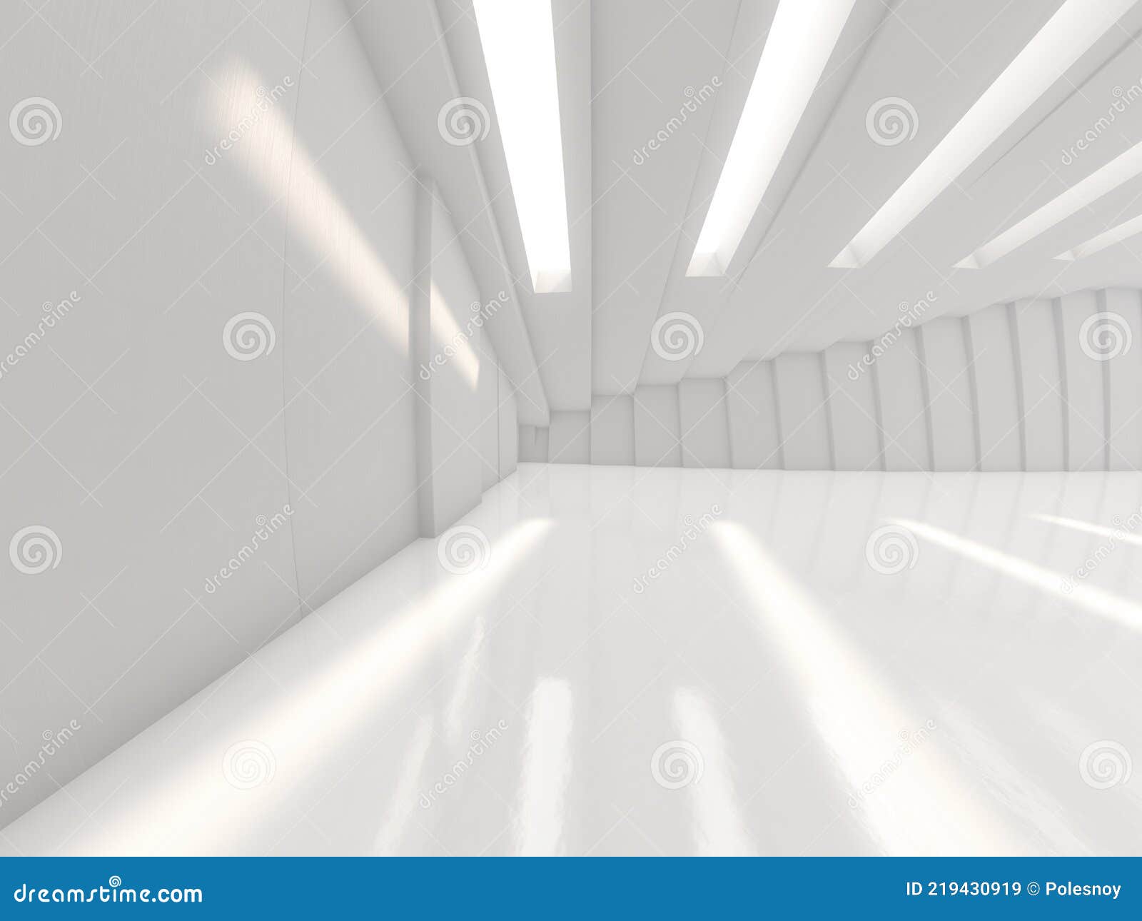 Abstract Modern Architecture Background, Open Space. 3D Illustration ...
