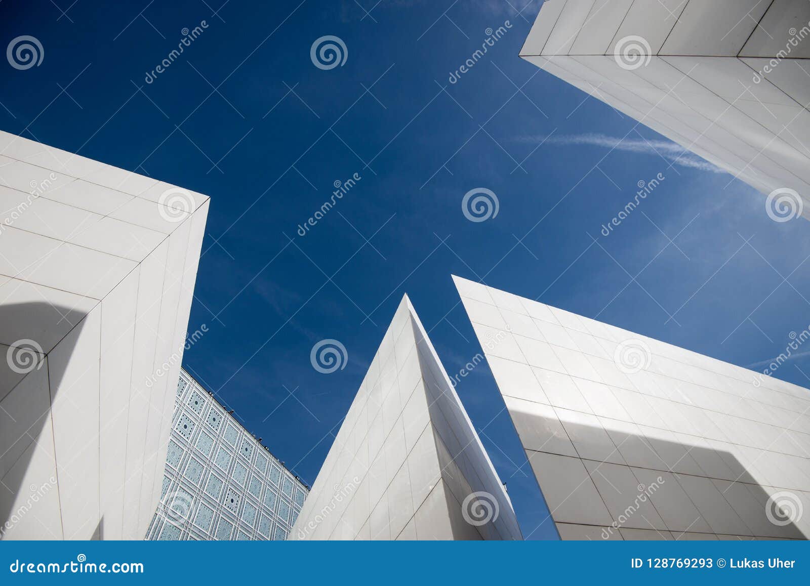 Abstract Modern Architecture Detail of a White Building with Sky Stock ...