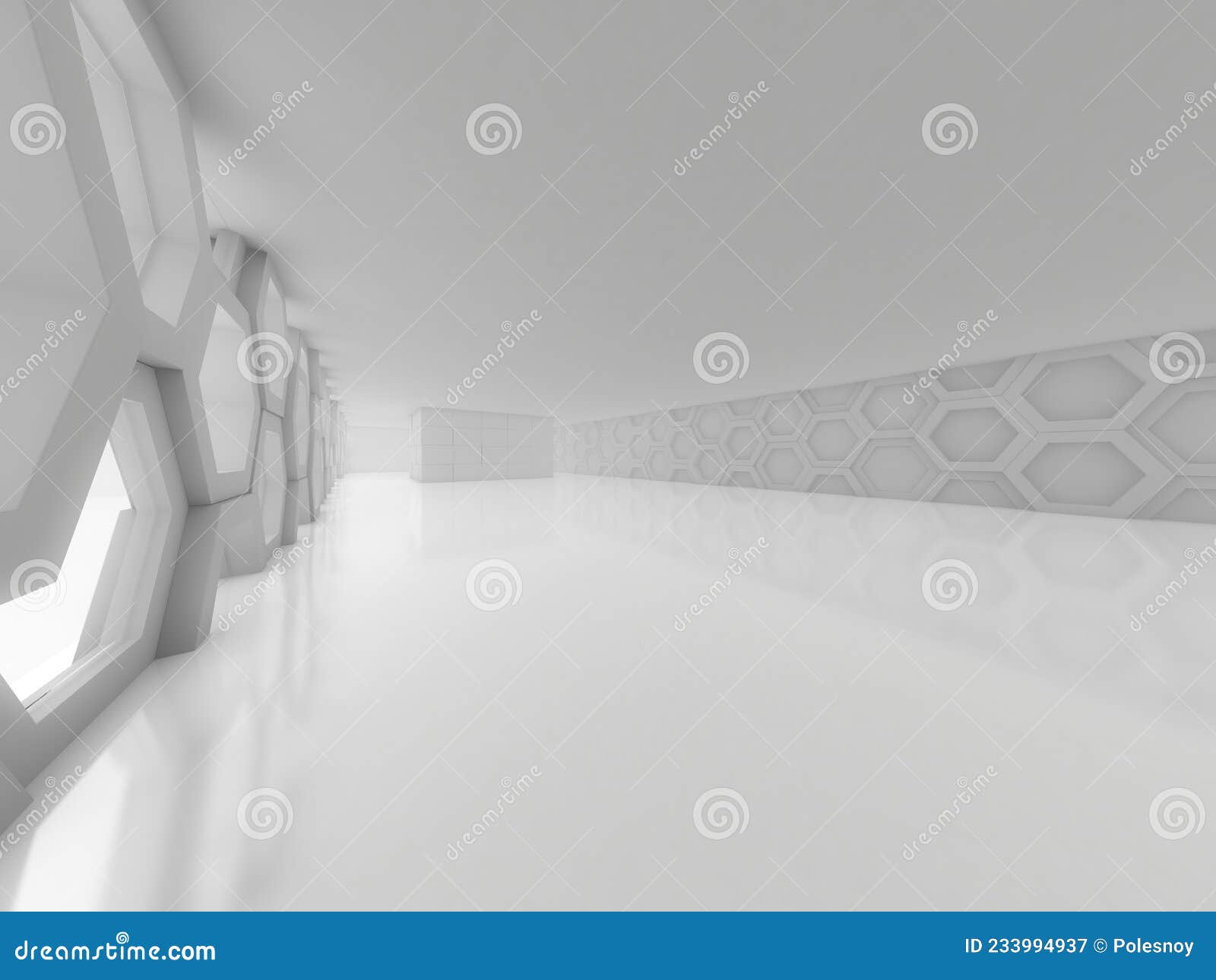 Abstract Modern Architecture Empty Open Space Background. 3D Stock ...