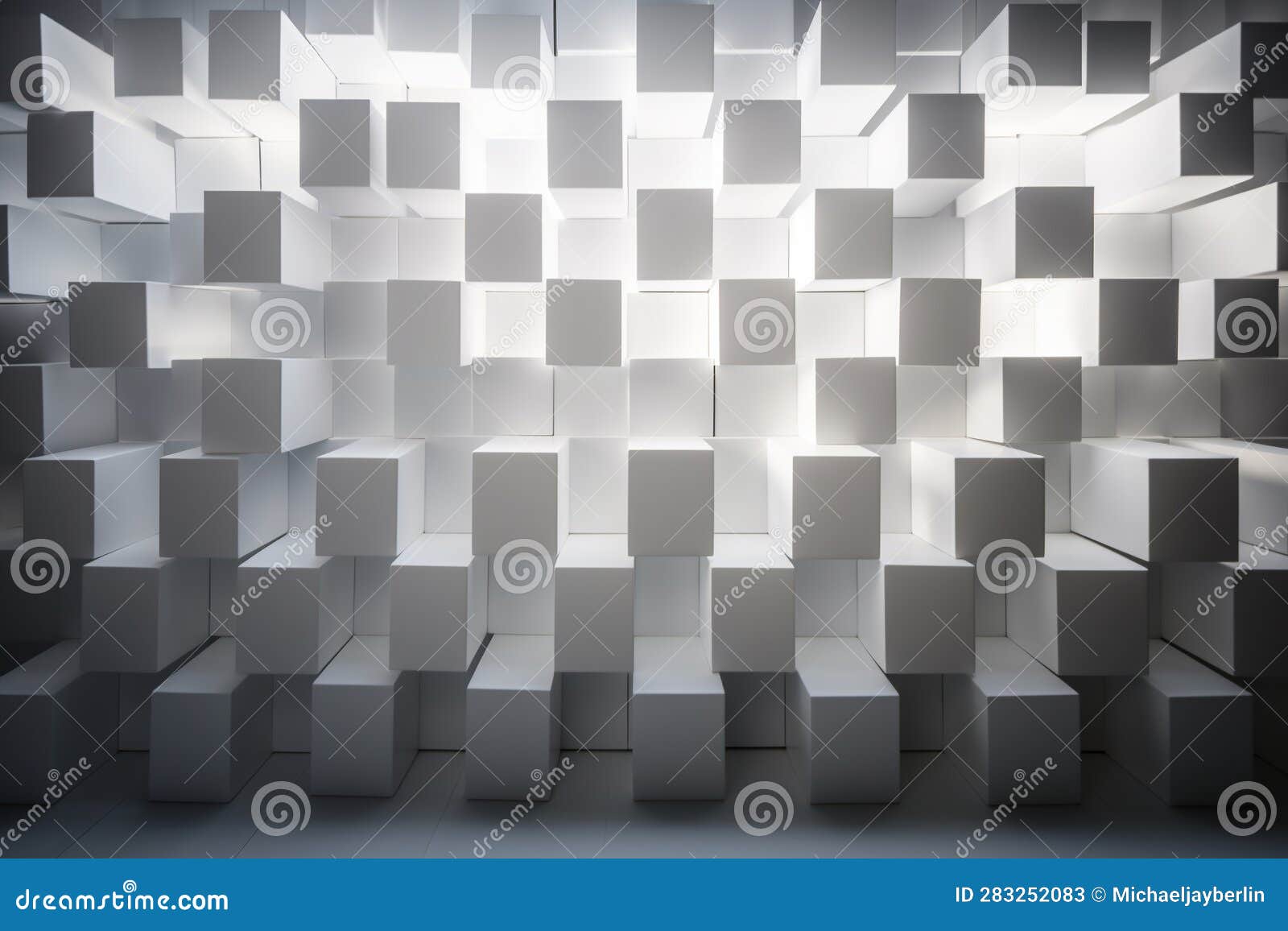 Abstract Modern Art Concept, Room Wall Designed with Offset Square ...